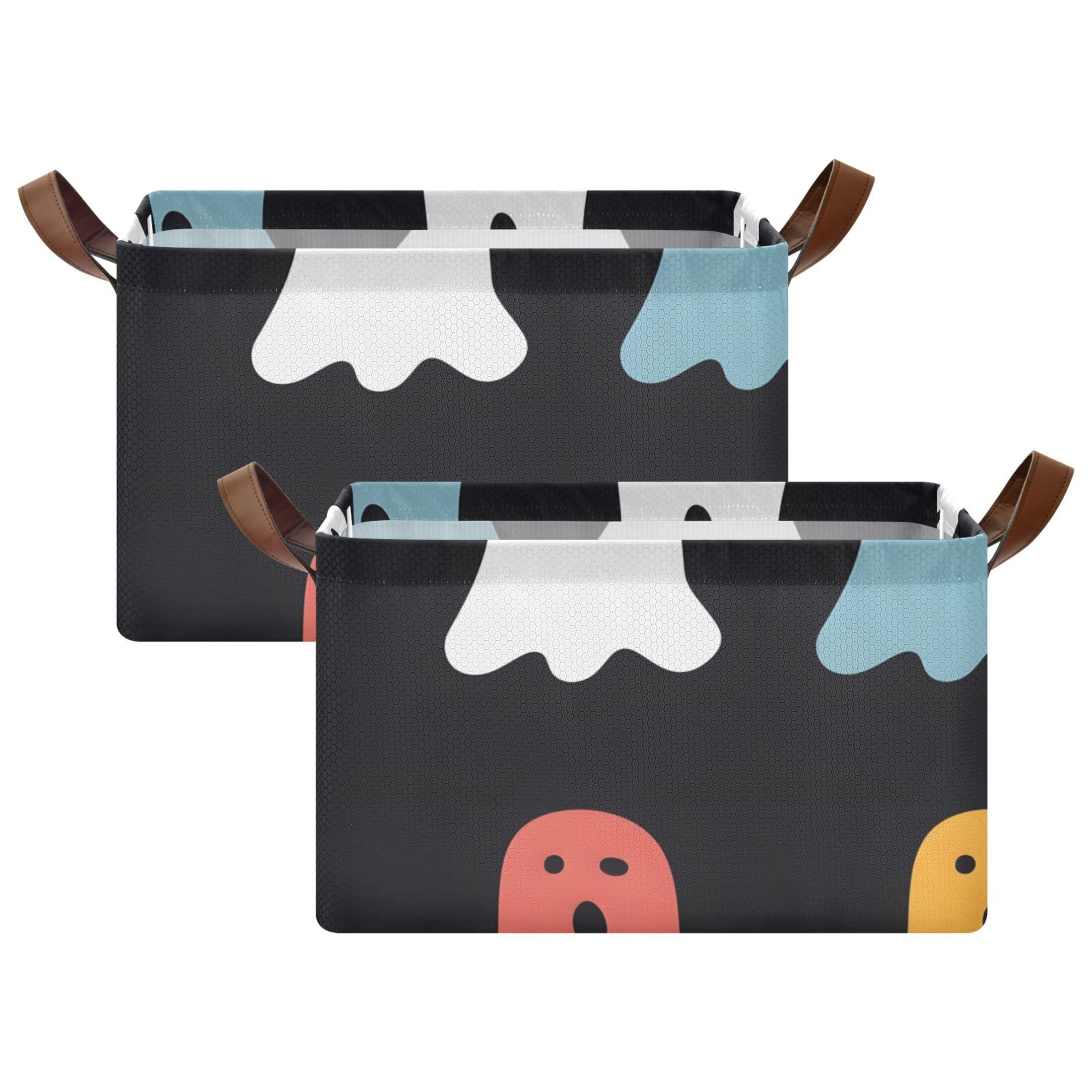 Ryvnso Cute Ghosts Halloween Storage Bins Large Basket Foldable Cube ...