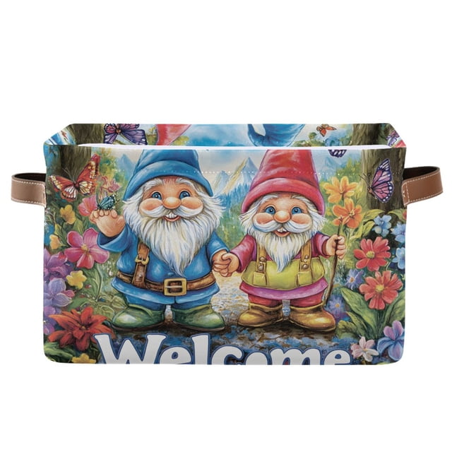 Ryvnso Cute Gnome Butterflies Storage Basket Large Bin Foldable Boxes ...