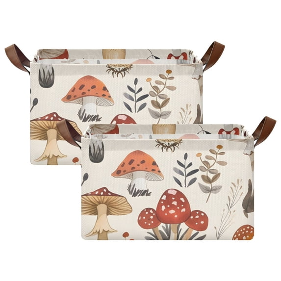 Ryvnso Cute Mushroom Storage Bins Large Basket Foldable Cube Toys ...