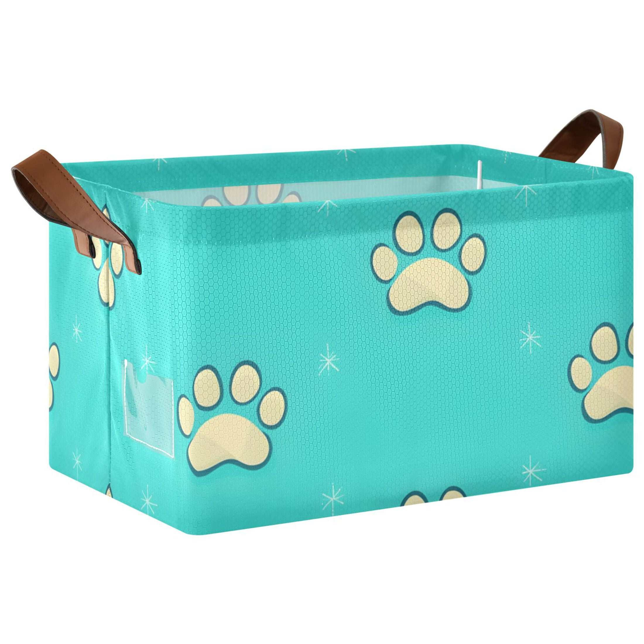 Ryvnso Cute Paw Prints Storage Bins Large Basket Foldable Cube Toys ...