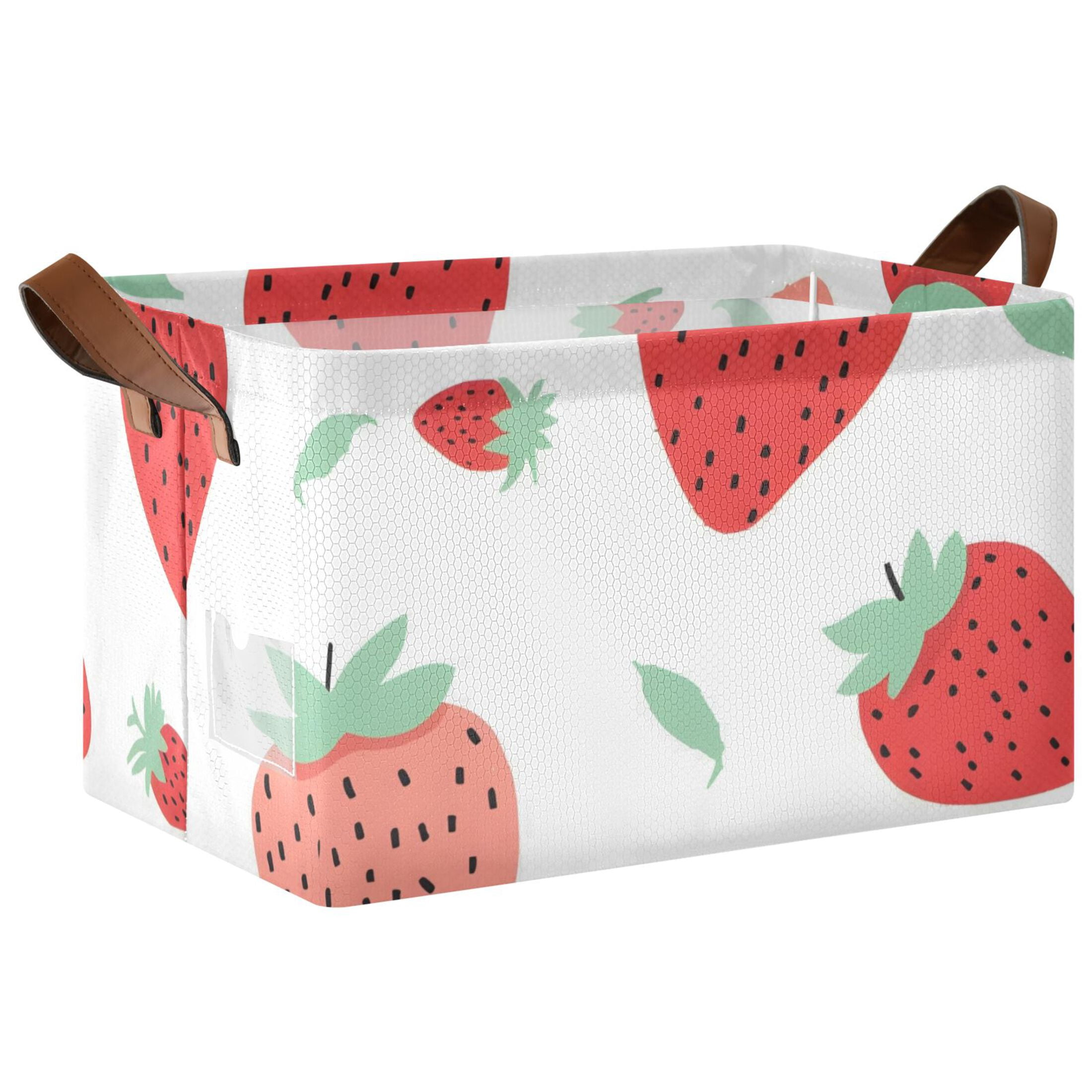 Ryvnso Cute Strawberry Storage Bins Large Basket Foldable Cube Toys ...