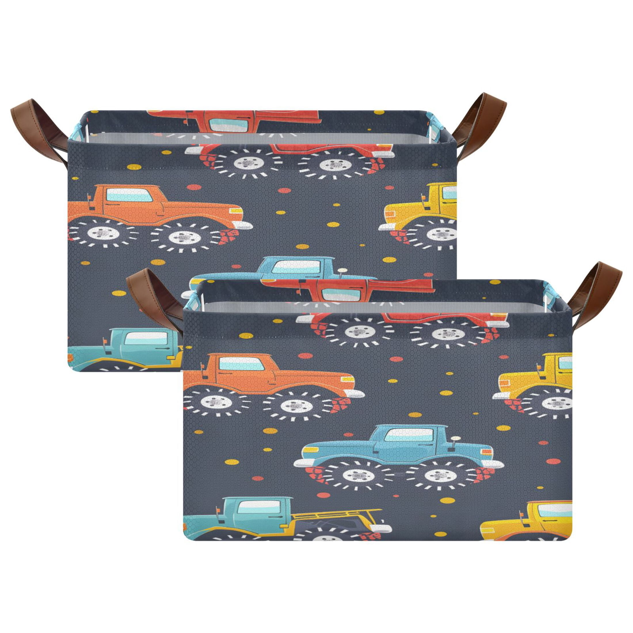 Ryvnso Cute Vehicles Car Storage Bins Large Basket Foldable Cube Toys ...