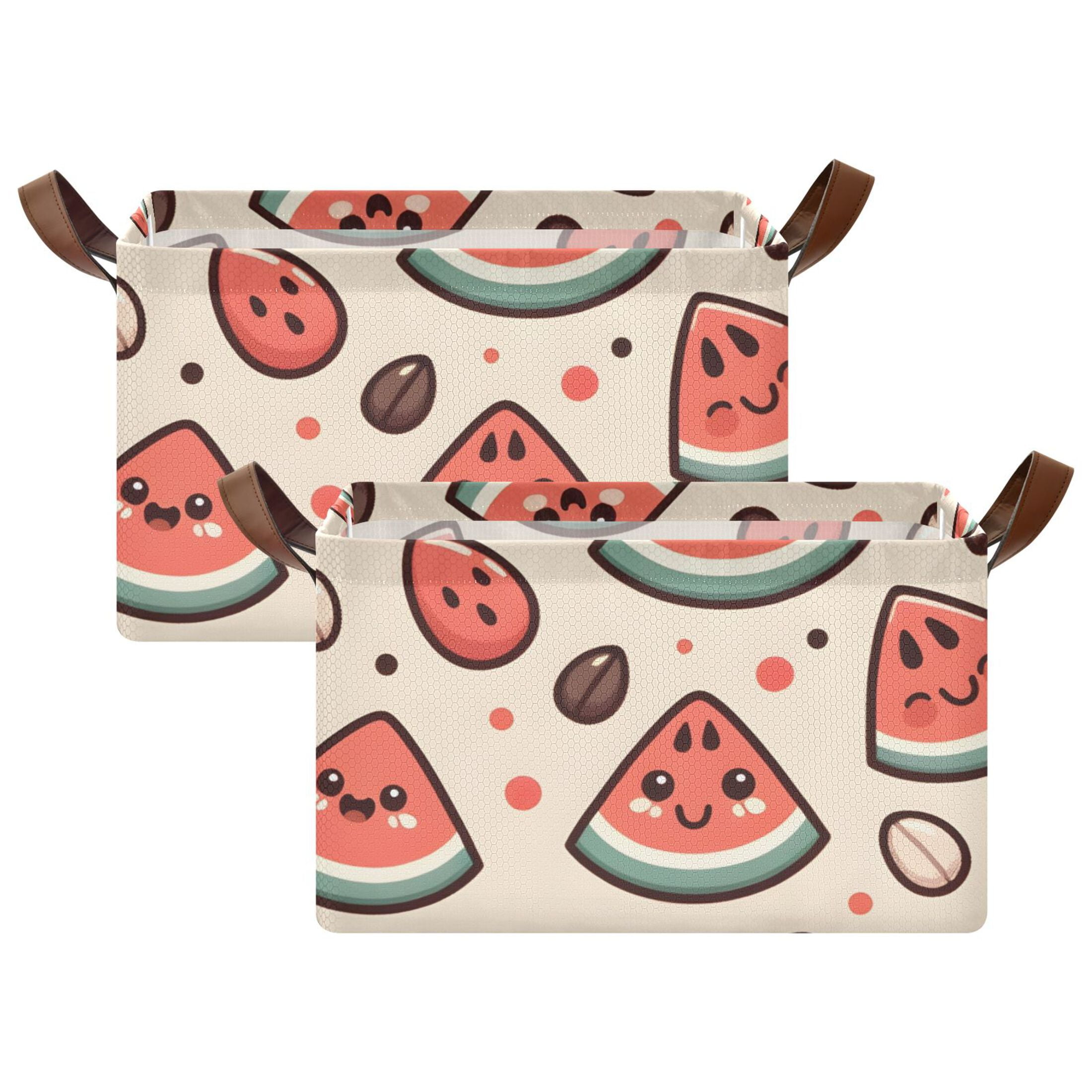 Ryvnso Cute Watermelon Storage Bins Large Basket Foldable Cube Toys ...