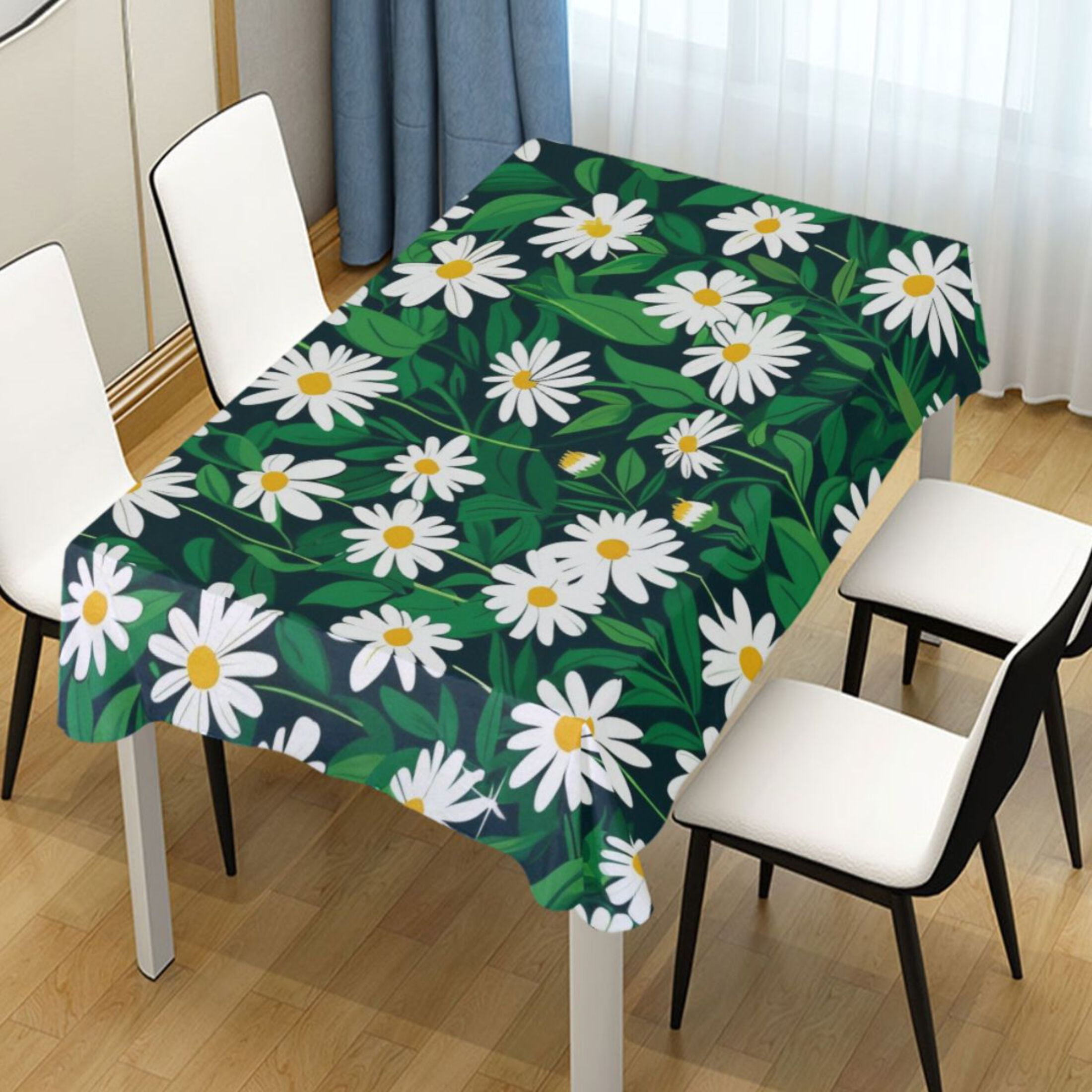Ryvnso Daisy Flowers with Leaves Rectangle Table Cloth Tablecover ...