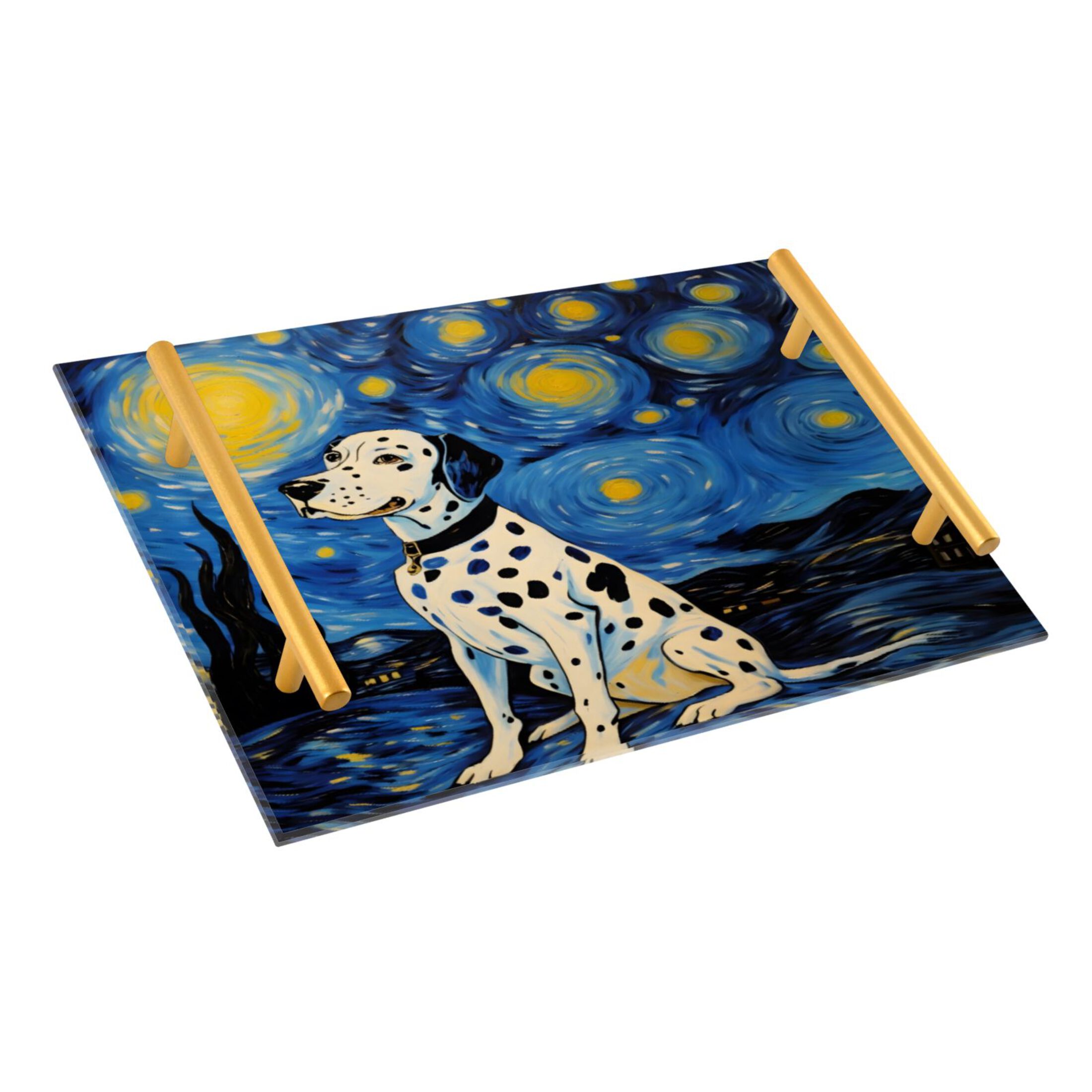 Ryvnso Dalmatian Starry Night Bathroom Tray Vanity Countertop Trays ...