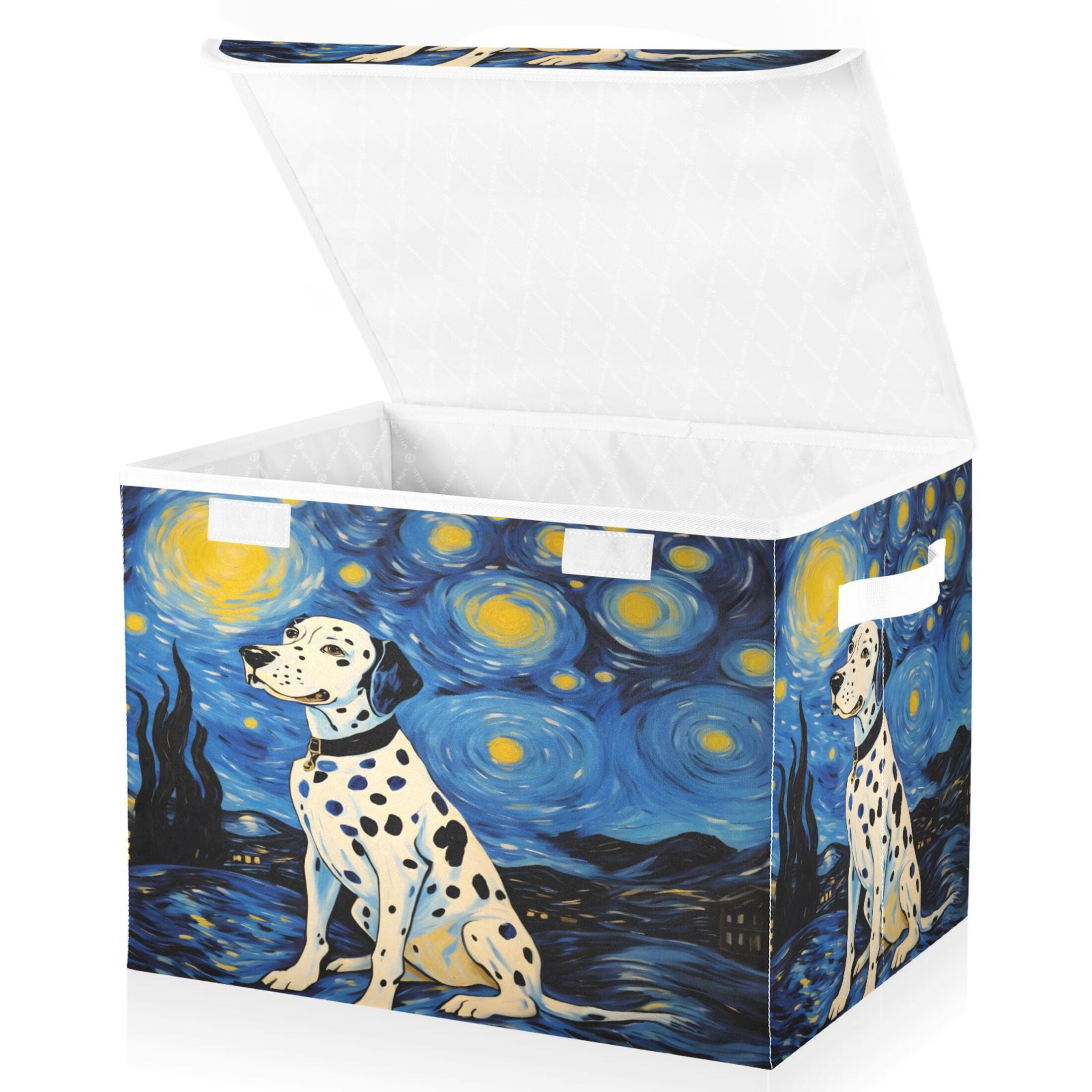 Ryvnso Dalmatian Starry Night Large Lidded Foldable Storage Baskets ...