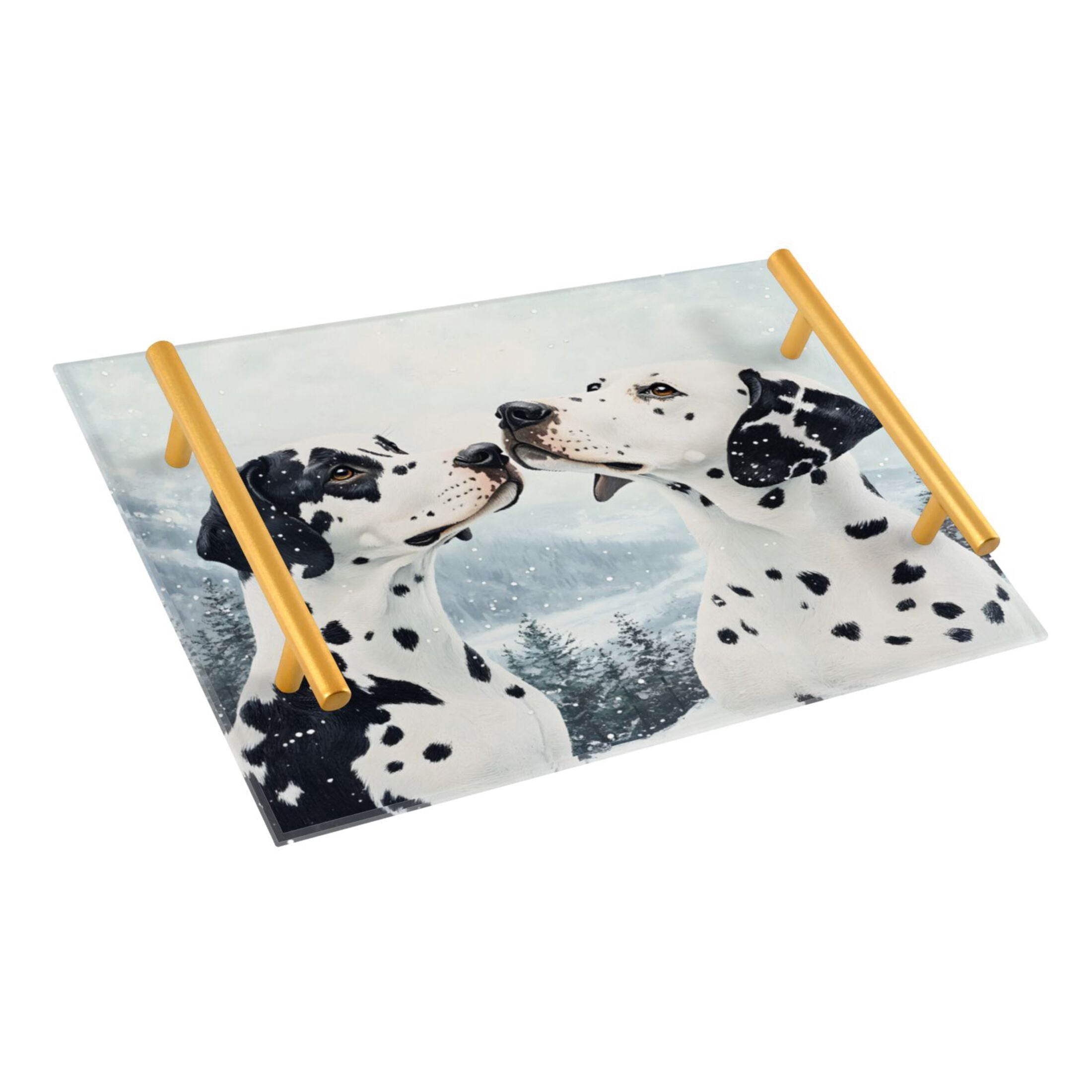 Ryvnso Dalmatians Dog in Winter Bathroom Tray Vanity Countertop Trays ...