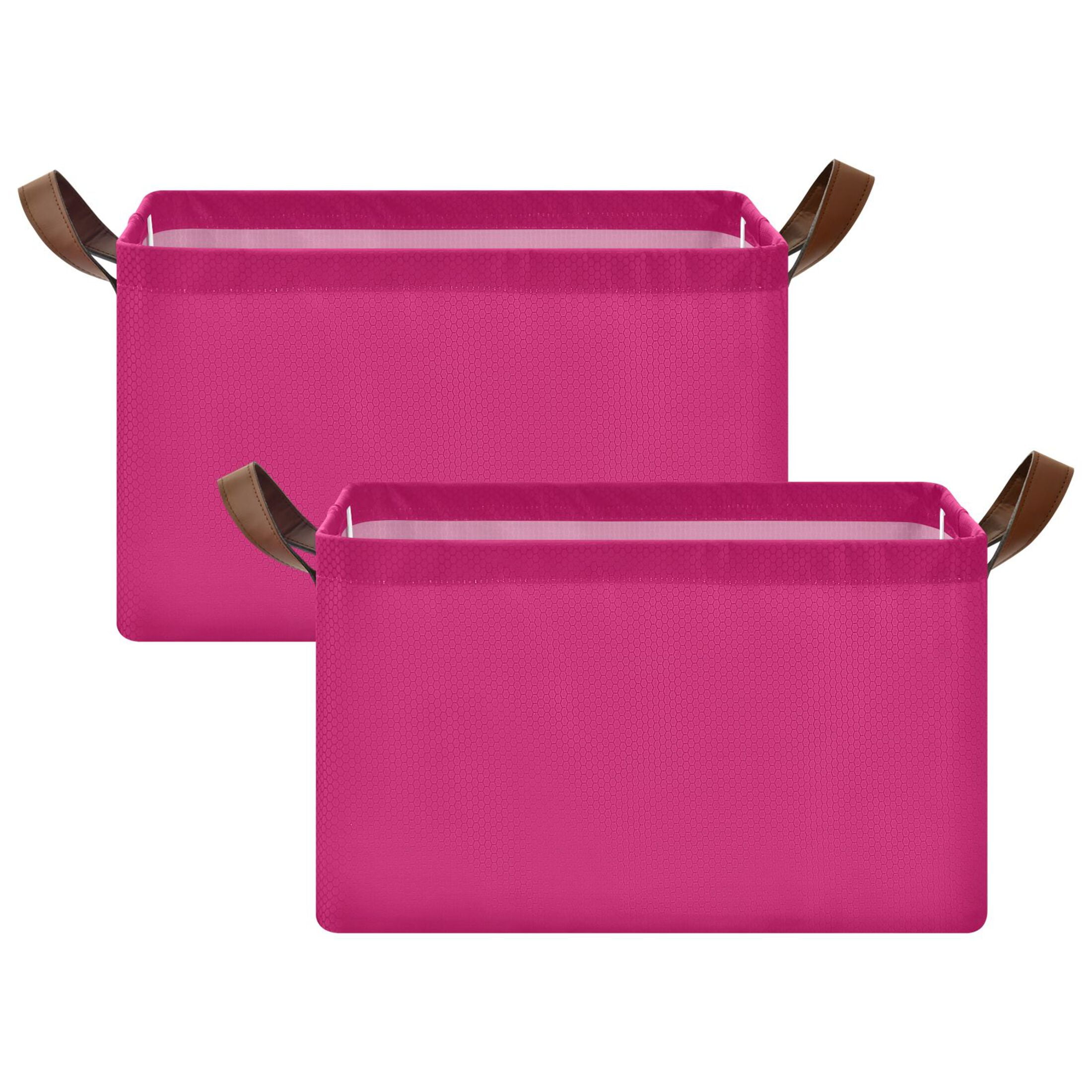 Ryvnso Deep Pink Storage Bins Large Basket Foldable Cube Toys Organizer ...