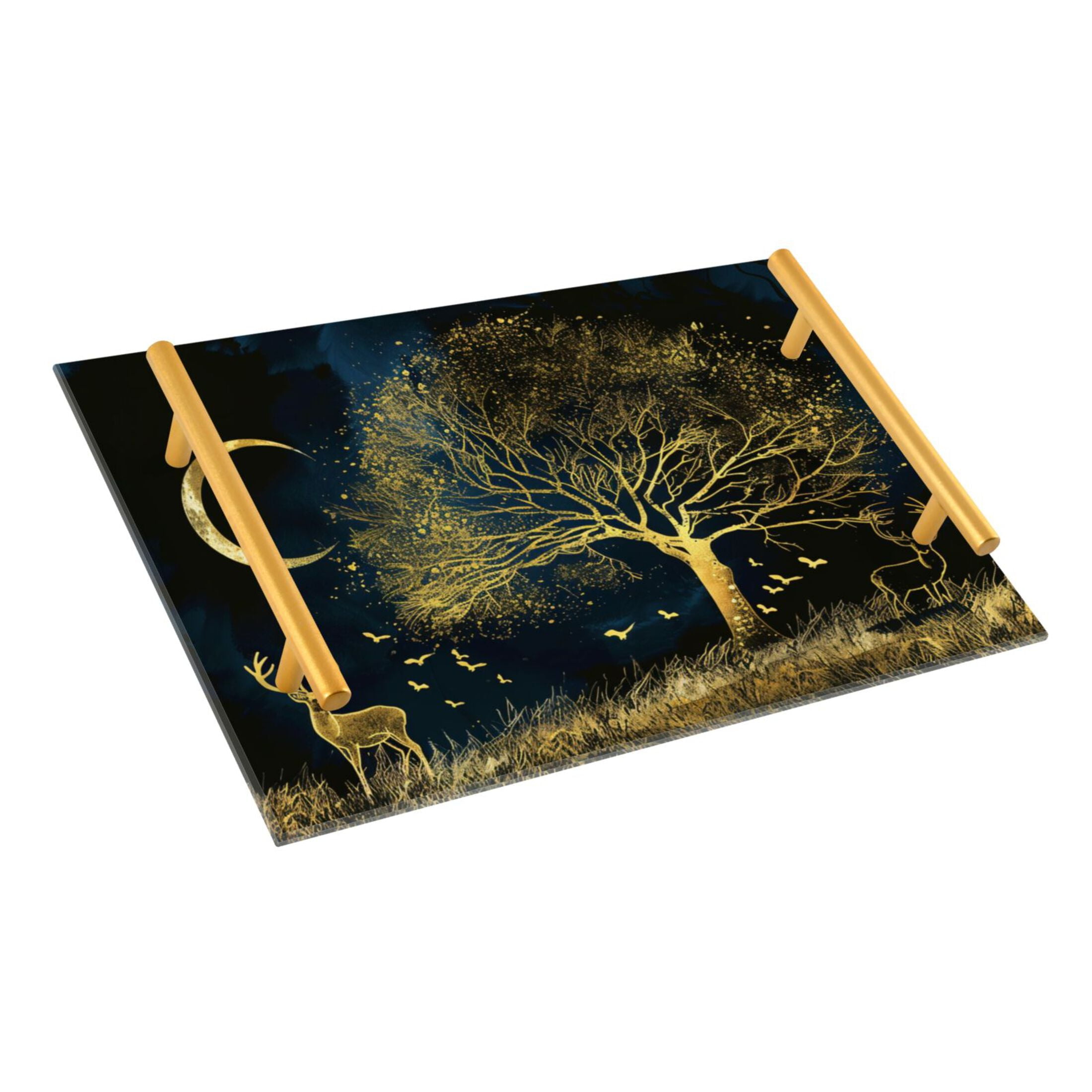Ryvnso Deer Tree Moon Bathroom Tray Vanity Countertop Trays Acrylic ...