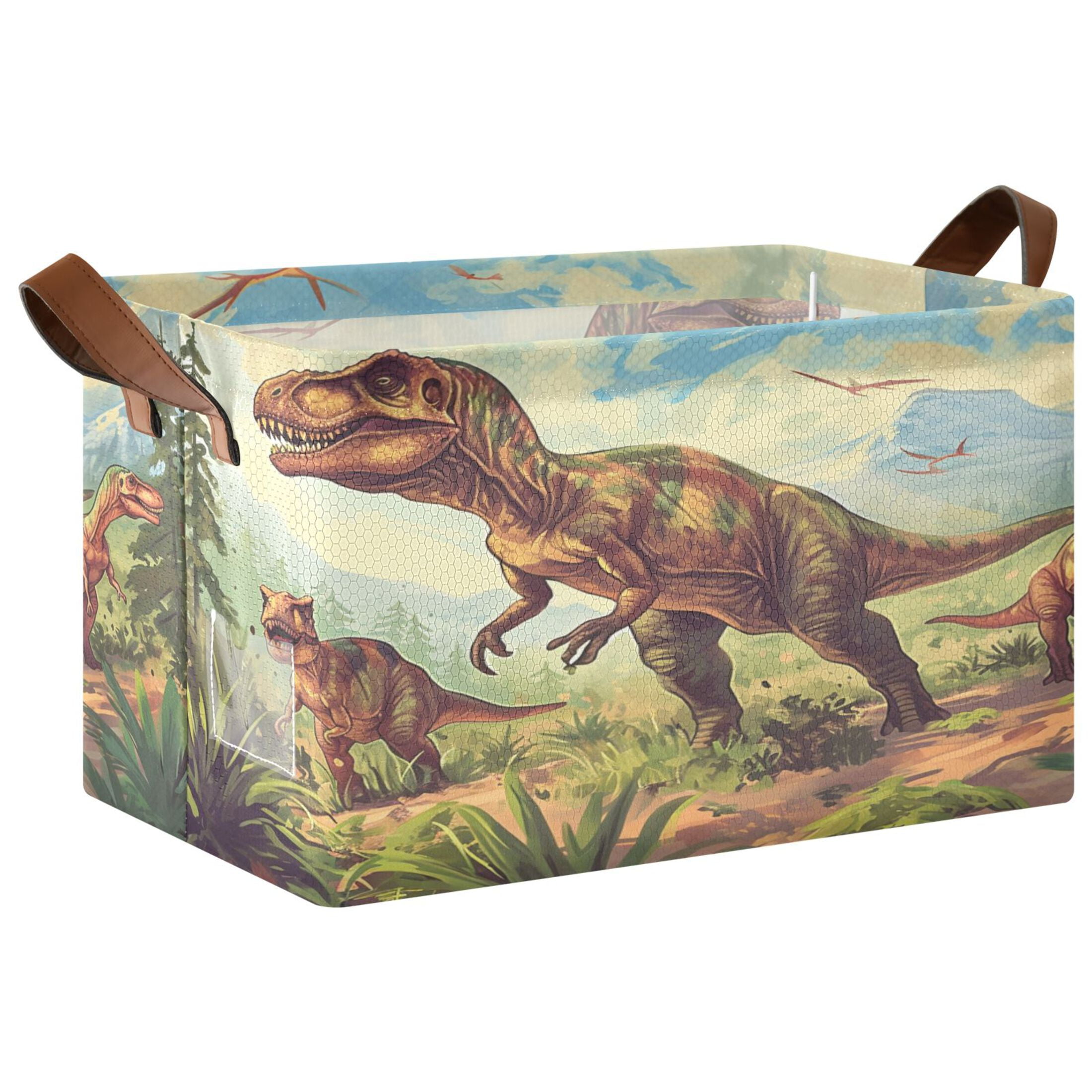 Ryvnso Dinosaur in Forest-a1 Storage Bins Large Basket Foldable Cube ...