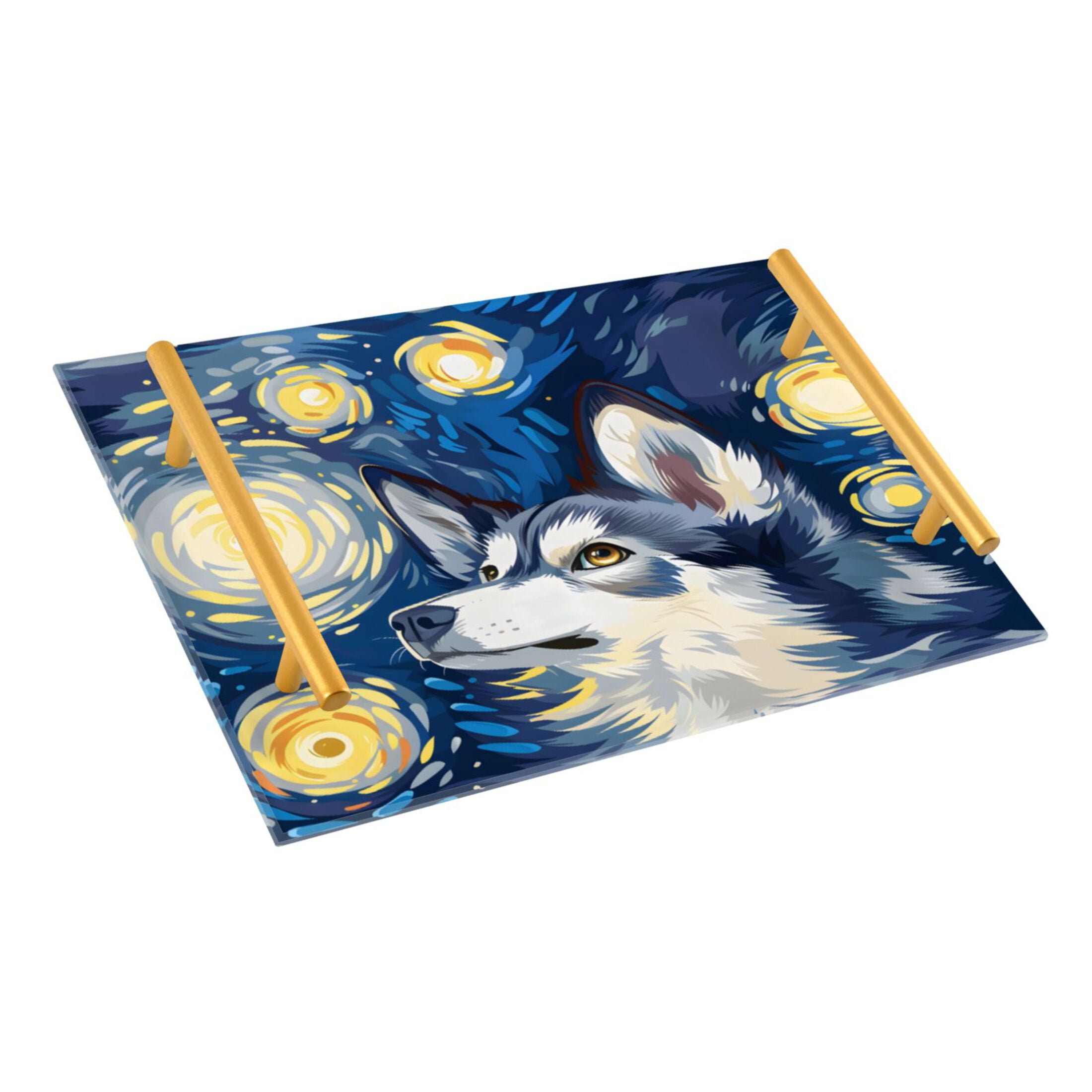 Ryvnso Dog Starry Night Bathroom Tray Vanity Countertop Trays Acrylic ...