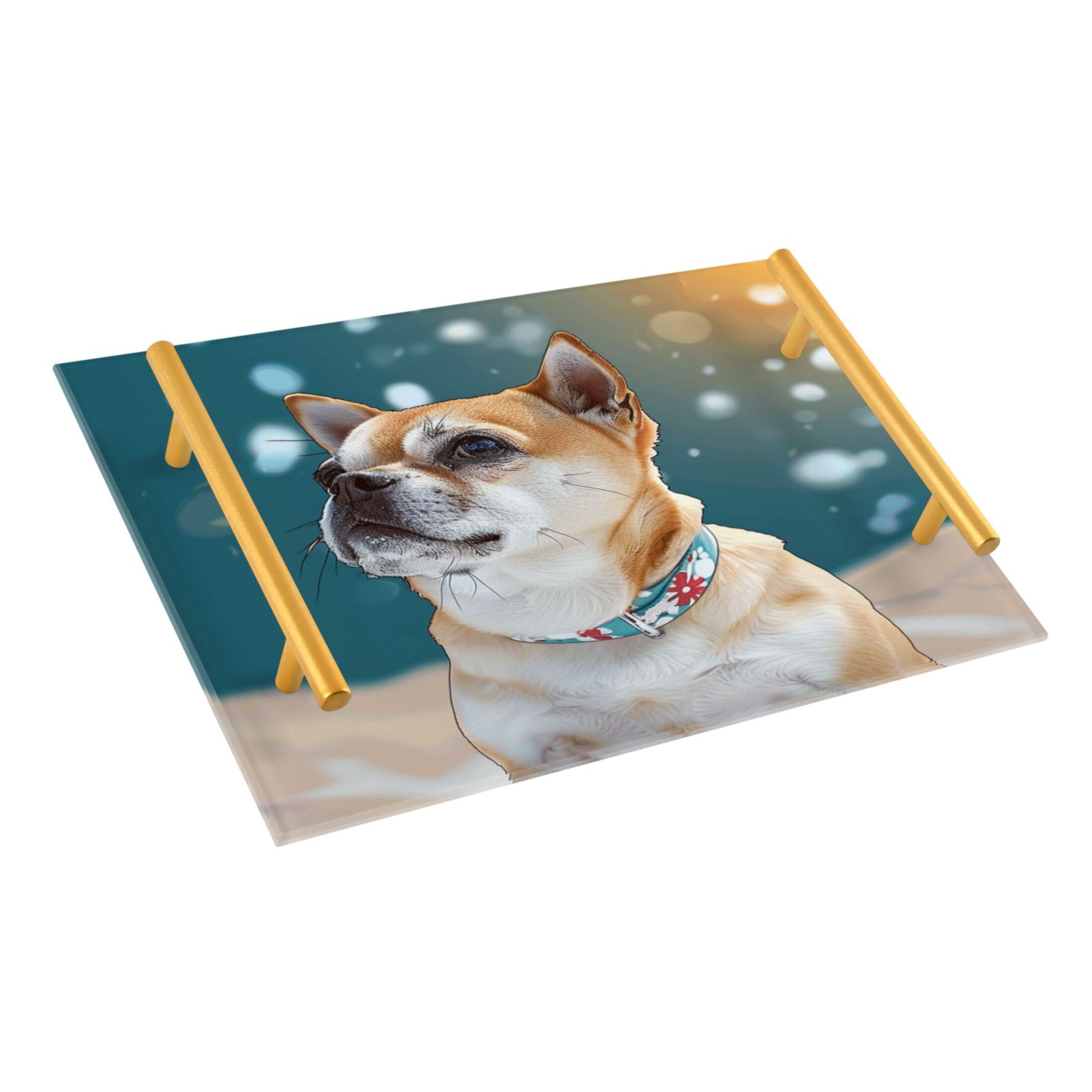 Ryvnso Dog on Beach Bathroom Tray Vanity Countertop Trays Acrylic ...
