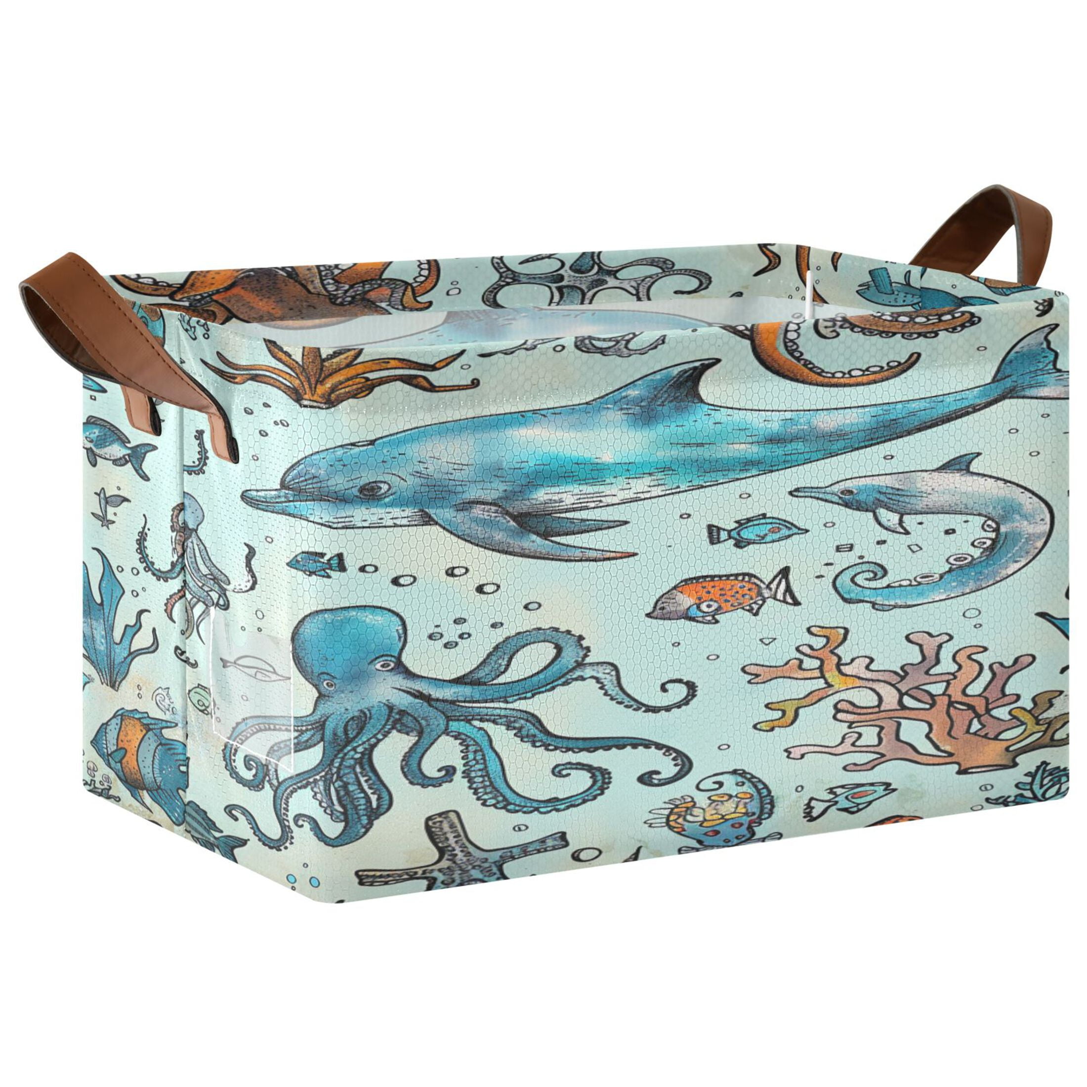 Ryvnso Dolphin and Octopus Storage Bins Large Basket Foldable Cube Toys ...