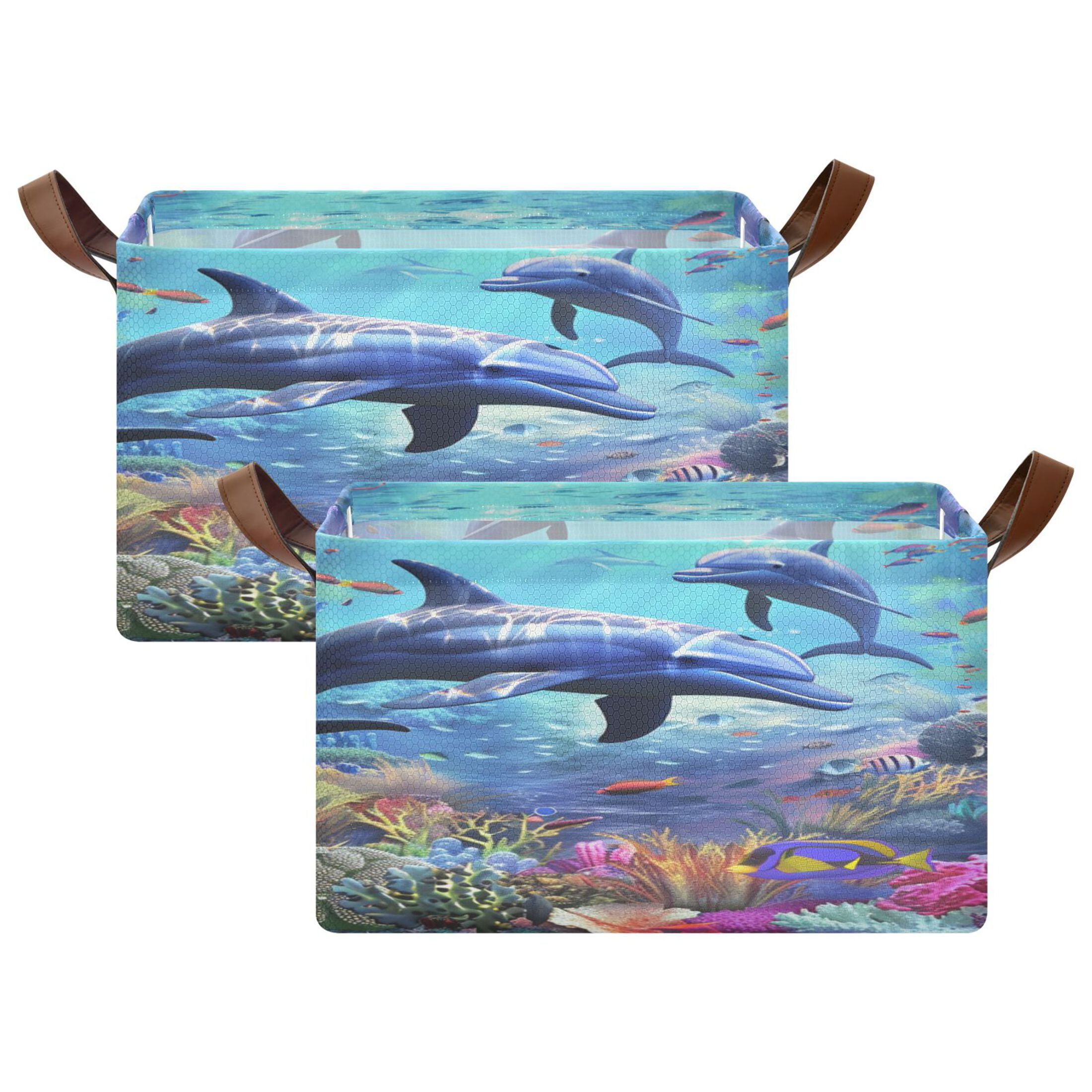 Ryvnso Dolphin under Sea Storage Bins Large Basket Foldable Cube Toys ...