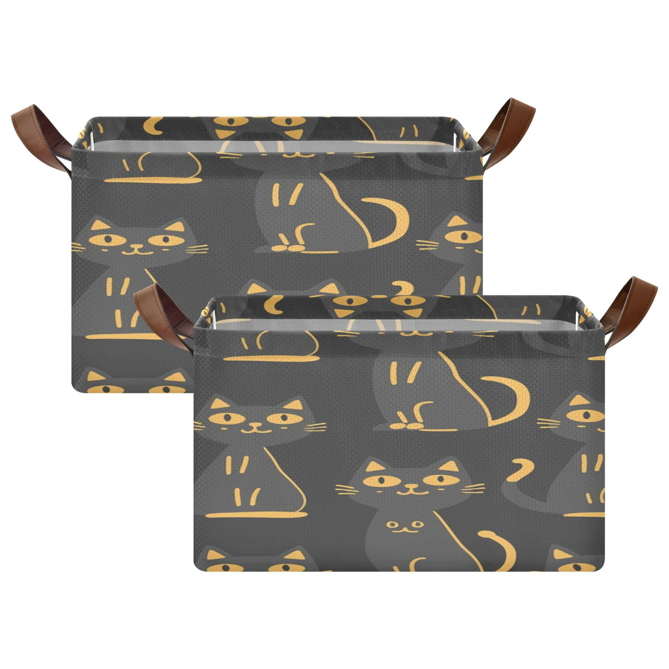 Ryvnso Doodle Cute Cats Storage Bins Large Basket Foldable Cube Toys ...
