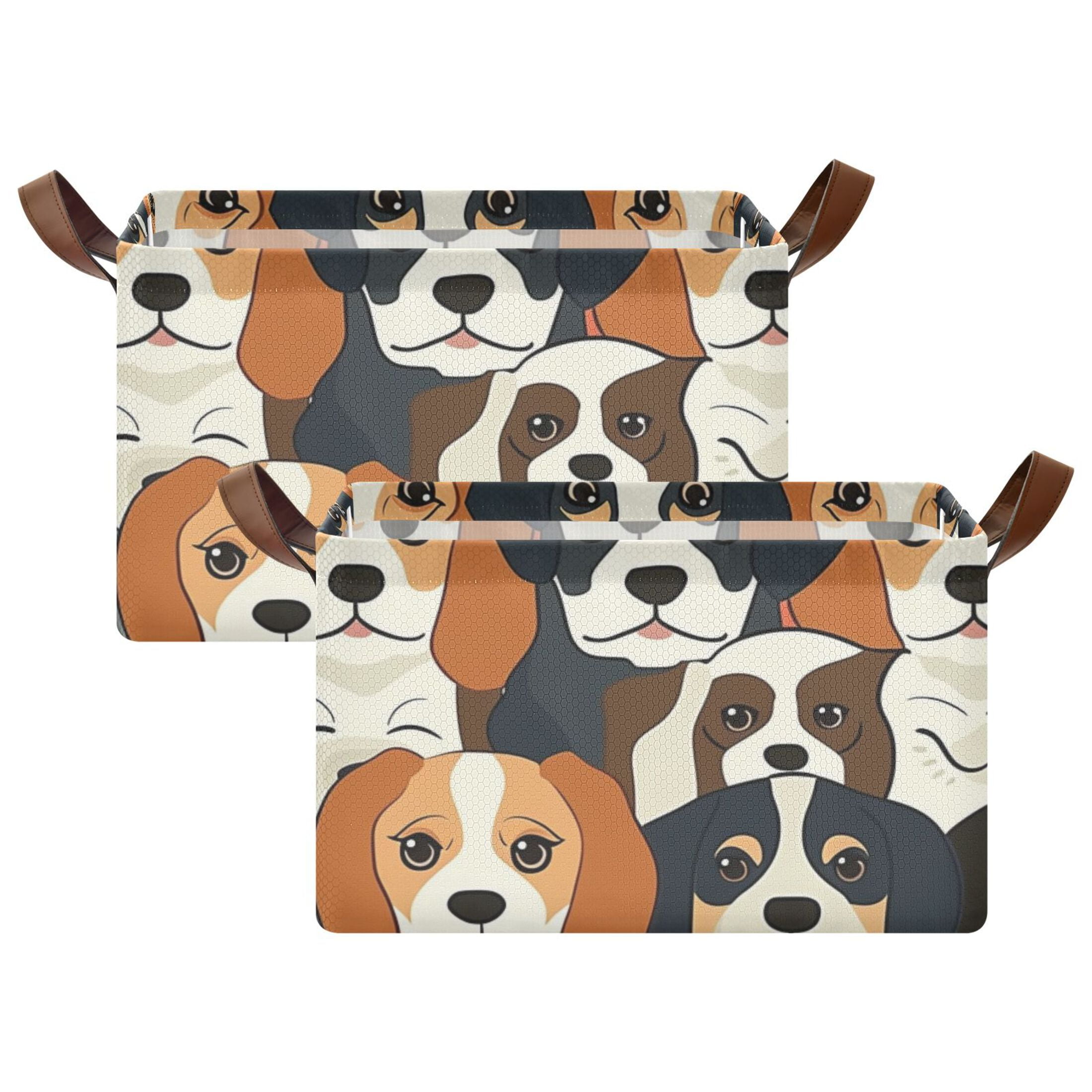 Ryvnso Doodle Dogs Storage Bins Large Basket Foldable Cube Toys ...