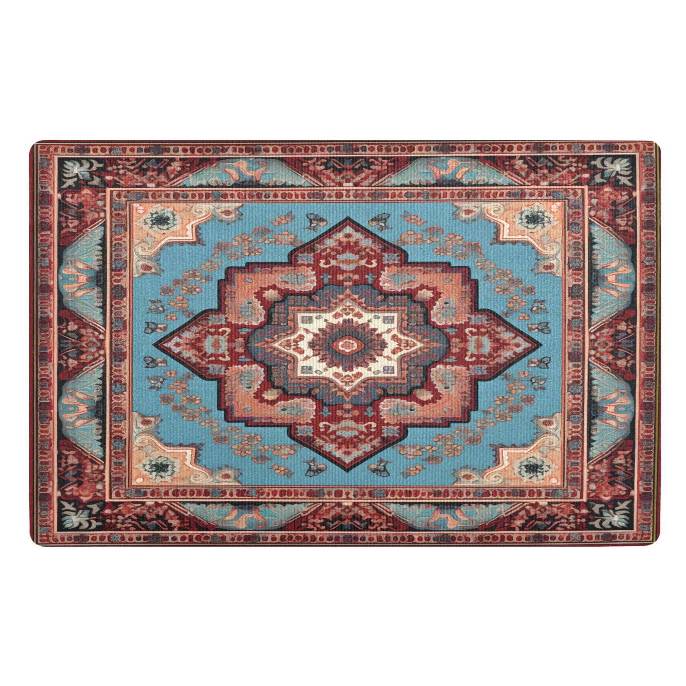Ryvnso Door Mats Indian Mandala Brown Outdoor Indoor Entrance Low ...