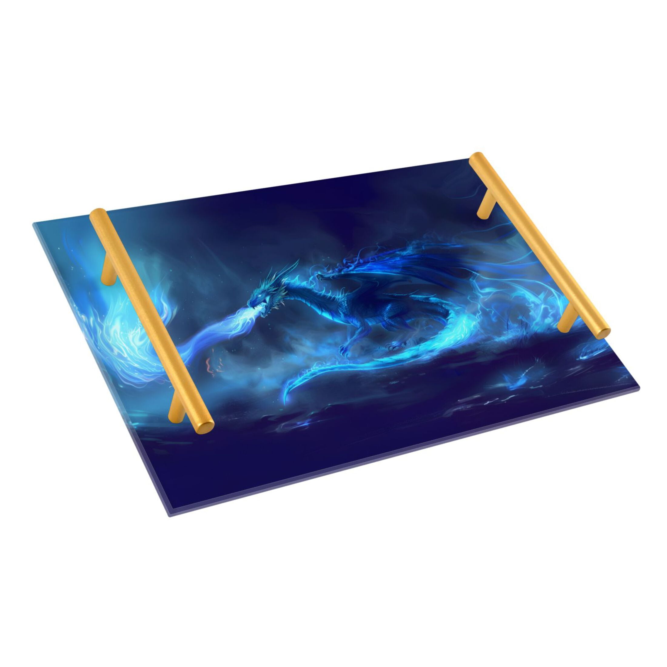 Ryvnso Dragon with Flame Bathroom Tray Vanity Countertop Trays Acrylic ...