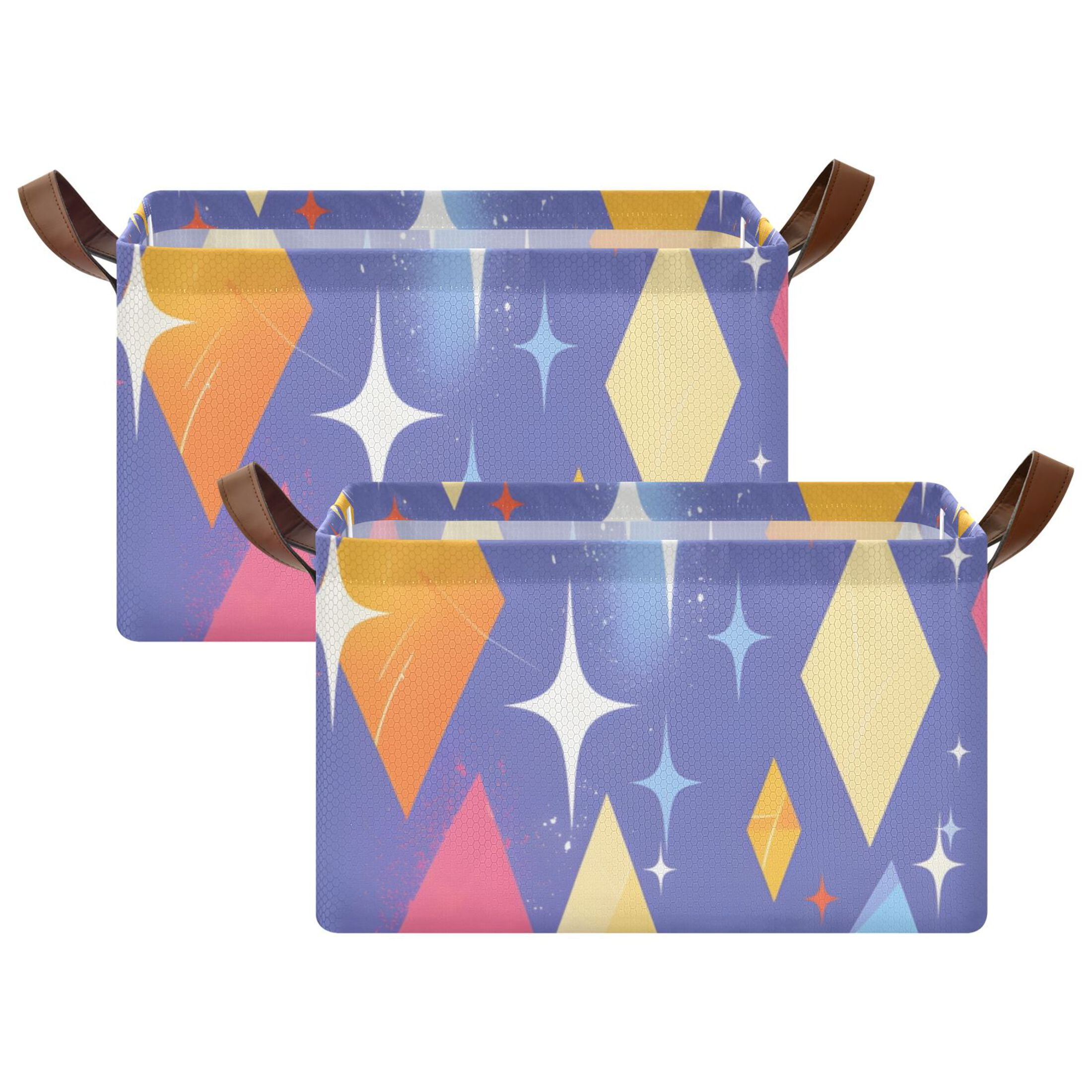 Ryvnso Dreamly Geometry Pattern Storage Bins Large Basket Foldable Cube ...