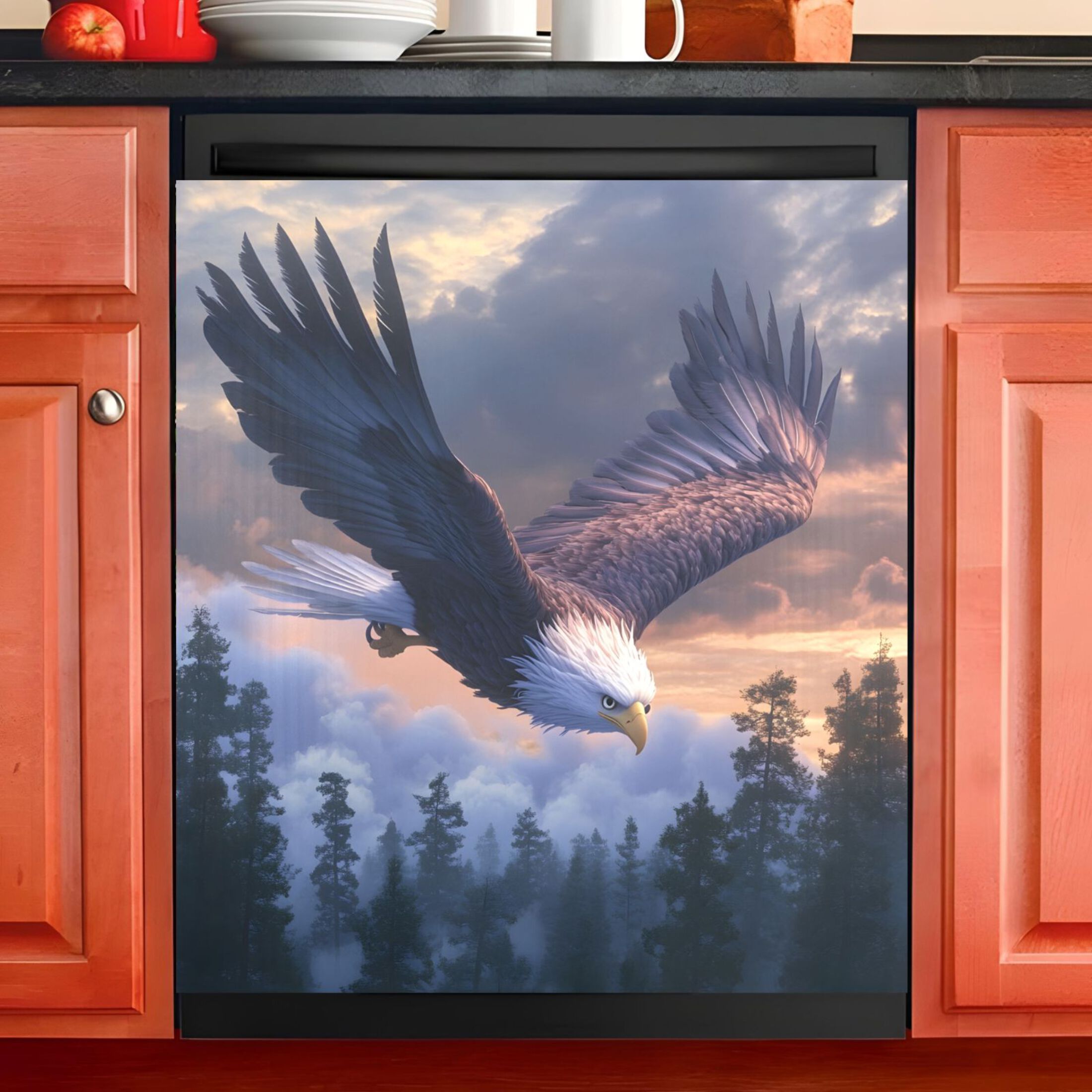 Ryvnso Eagle Flying Scene Dishwasher Magnetic Refrigerator Magnet Cover ...