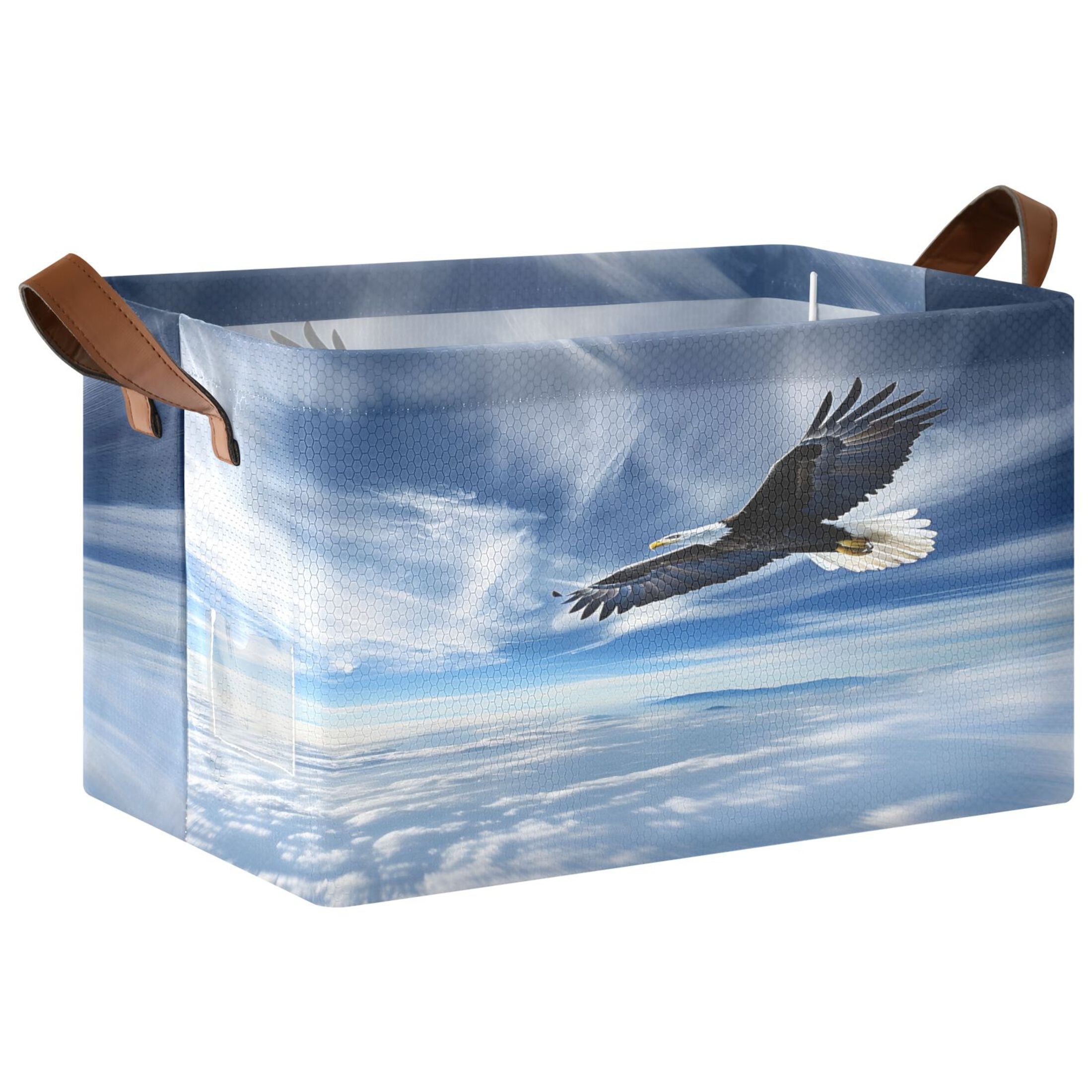 Ryvnso Eagle Flying in Blue Sky Storage Bins Large Basket Foldable Cube ...