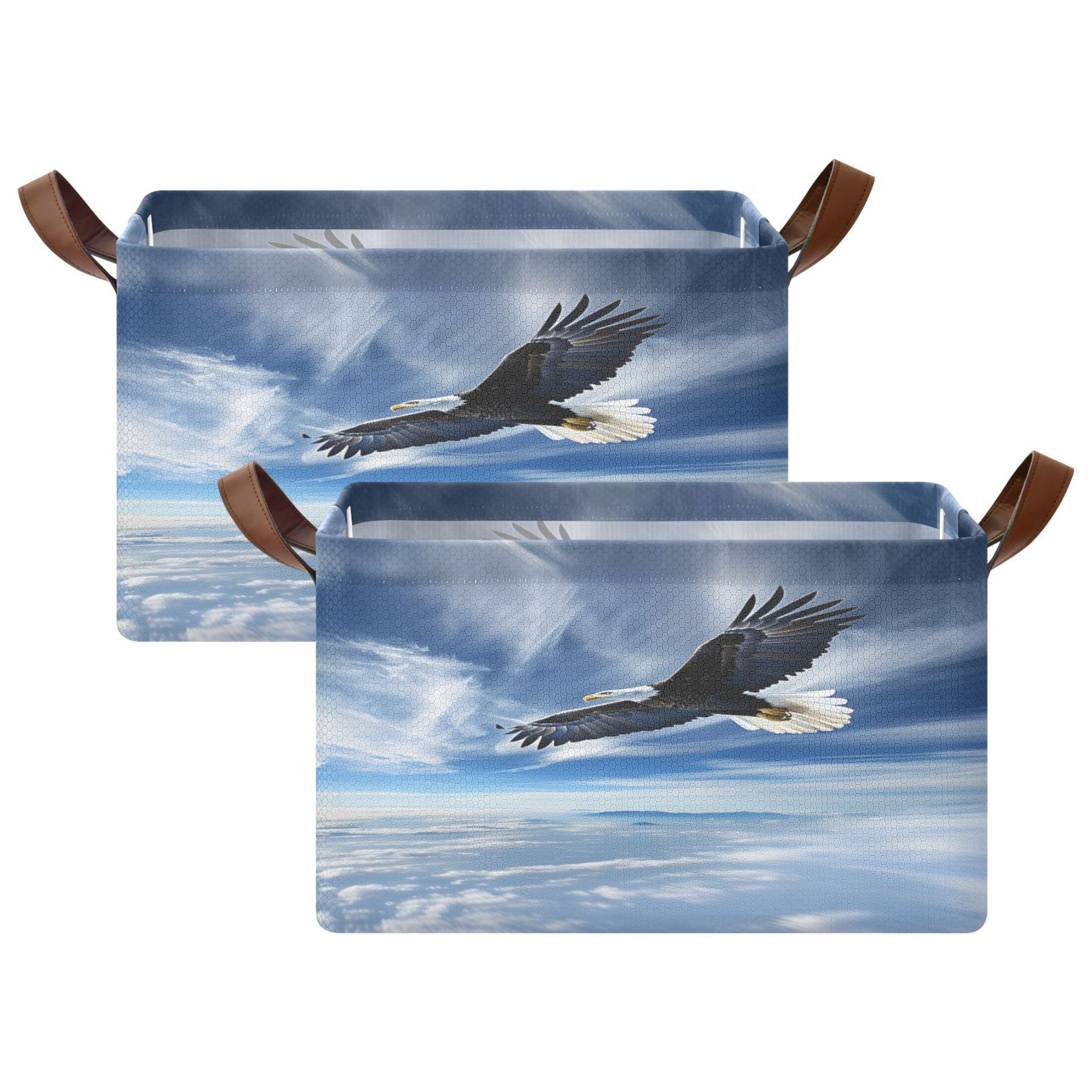 Ryvnso Eagle Flying in Blue Sky Storage Bins Large Basket Foldable Cube ...