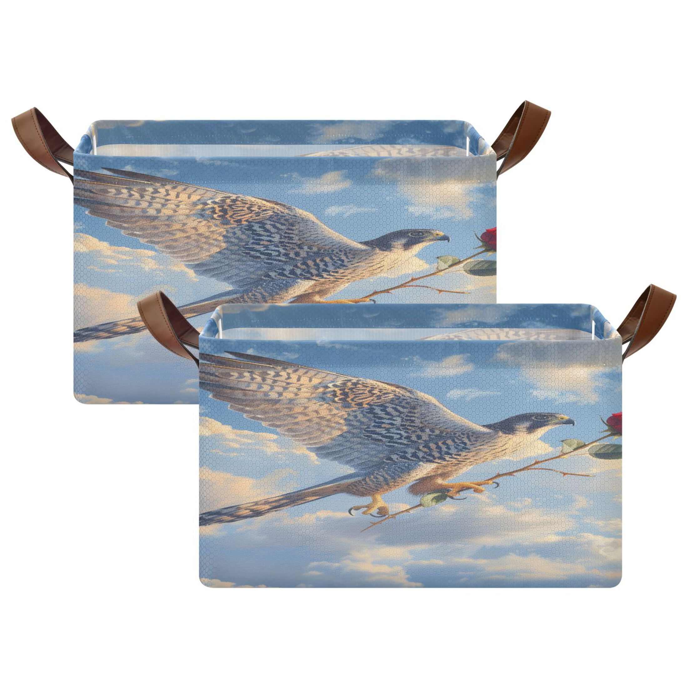 Ryvnso Eagle Flying in Sky with Roses Storage Bins Large Basket ...