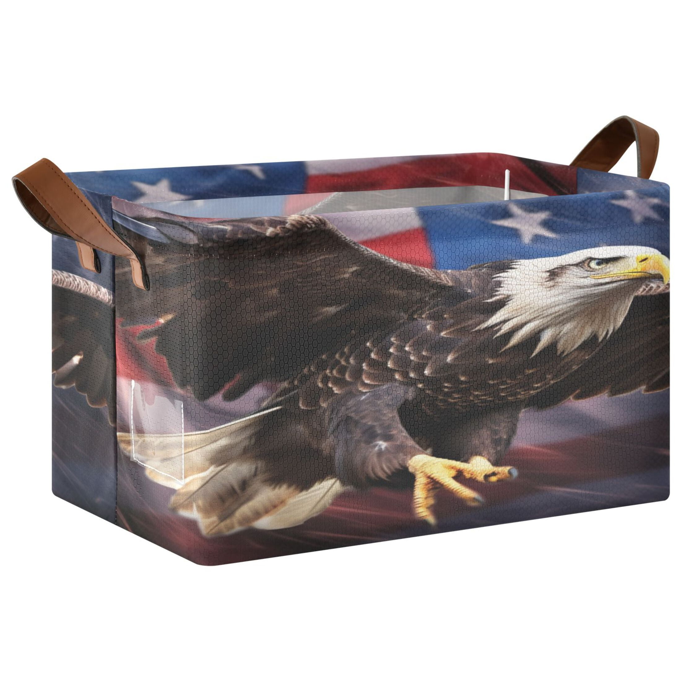Ryvnso Eagle with Flag Storage Bins Large Basket Foldable Cube Toys ...