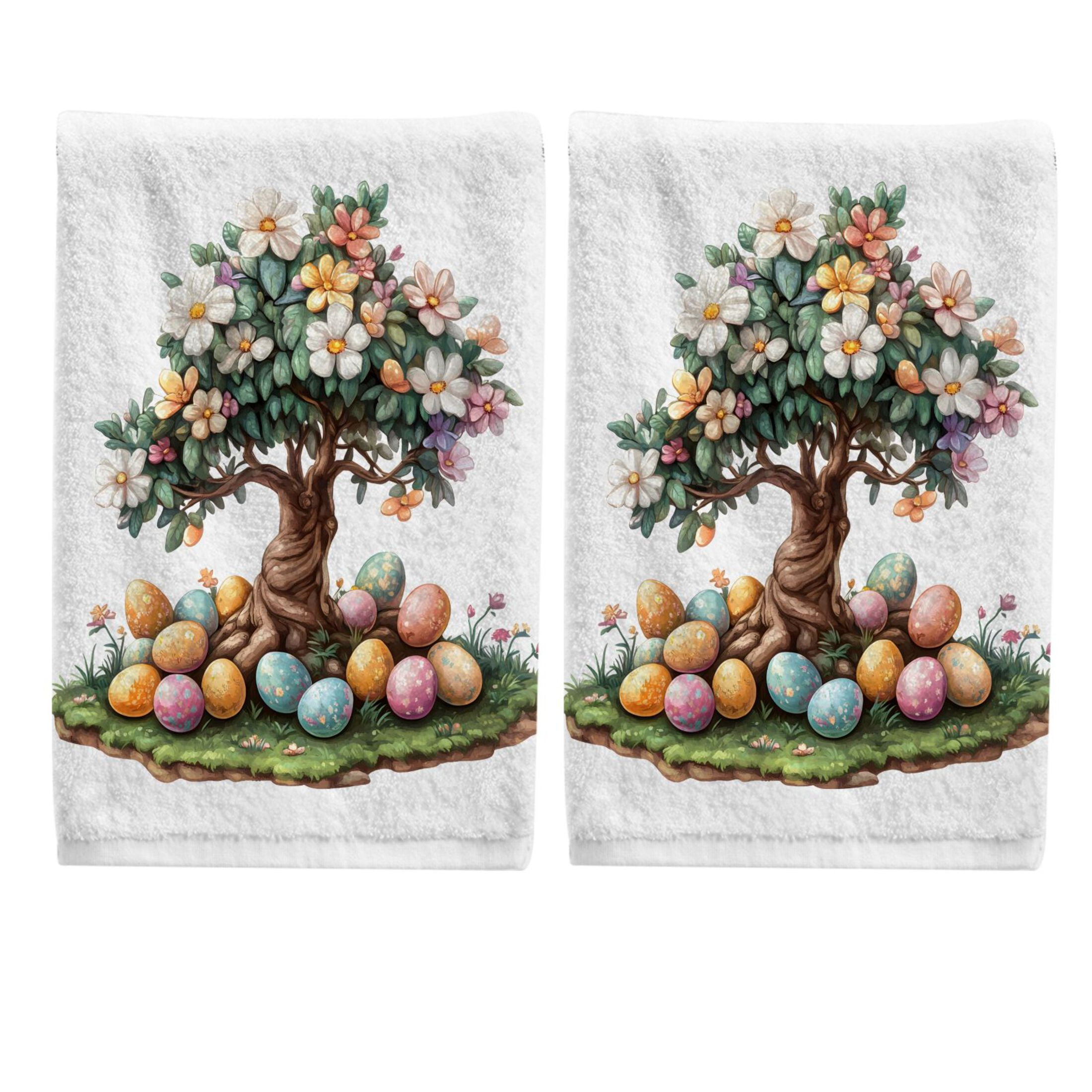 Ryvnso Easter Tree Hand Towels Set for Bathroom Cotton Face Towel ...