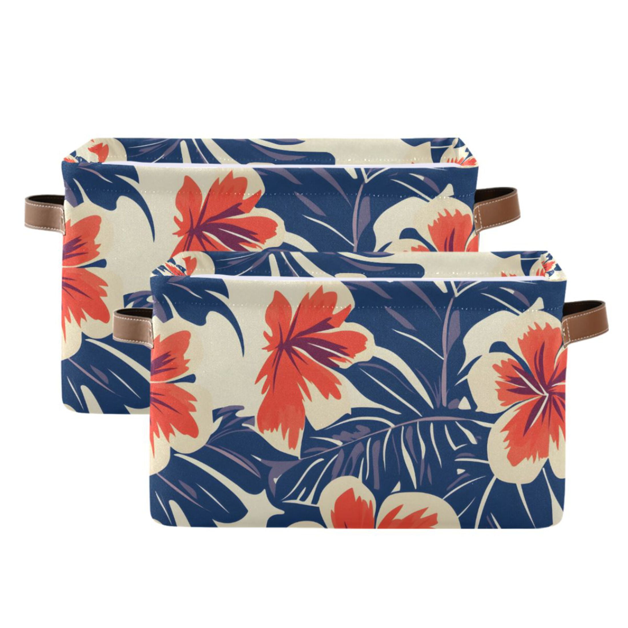 Ryvnso Elegant Tropical Floral-t5 Storage Basket Large Bin Foldable ...