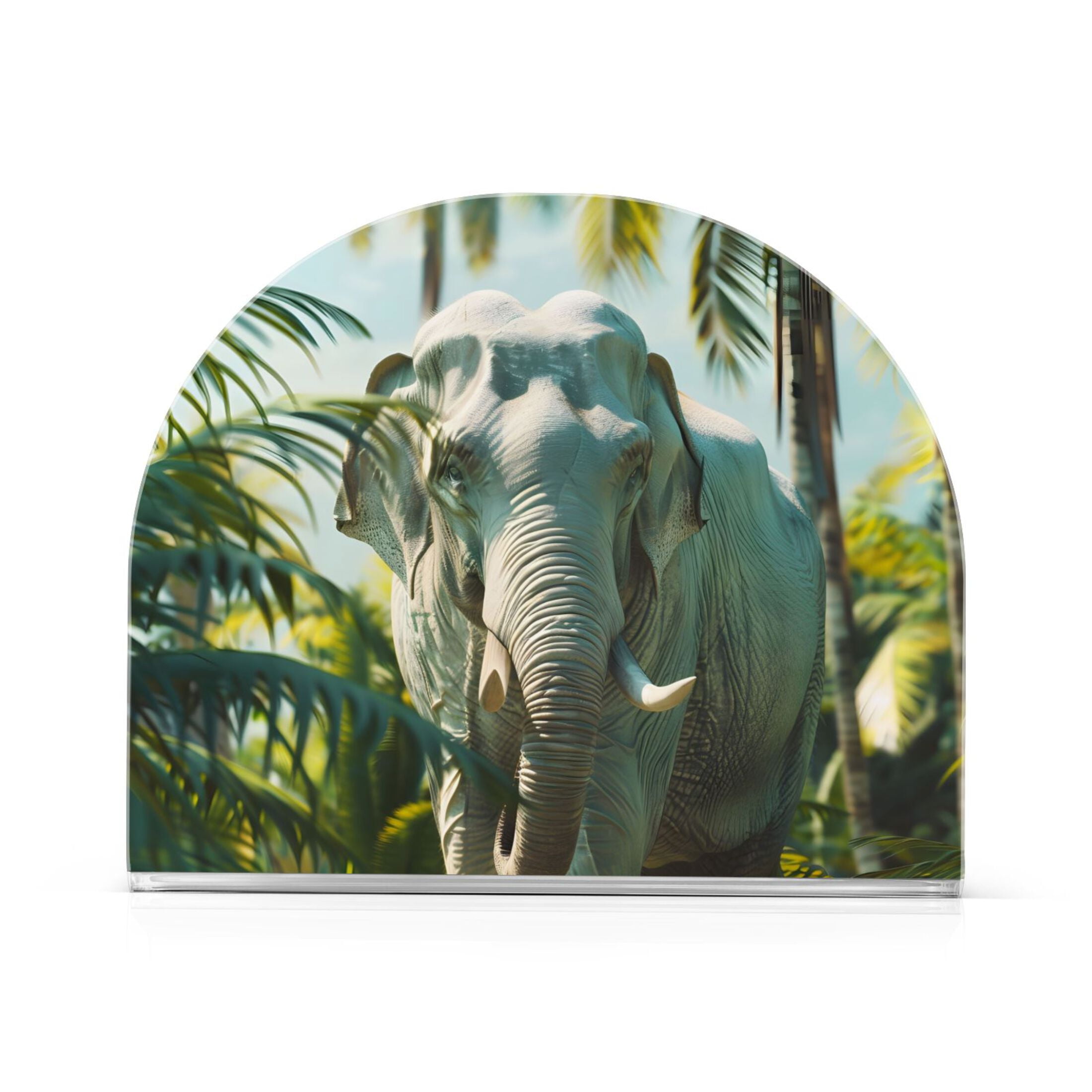 Ryvnso Elephant in Palm Tree Forest Acrylic Napkin Holder Table Kitchen ...
