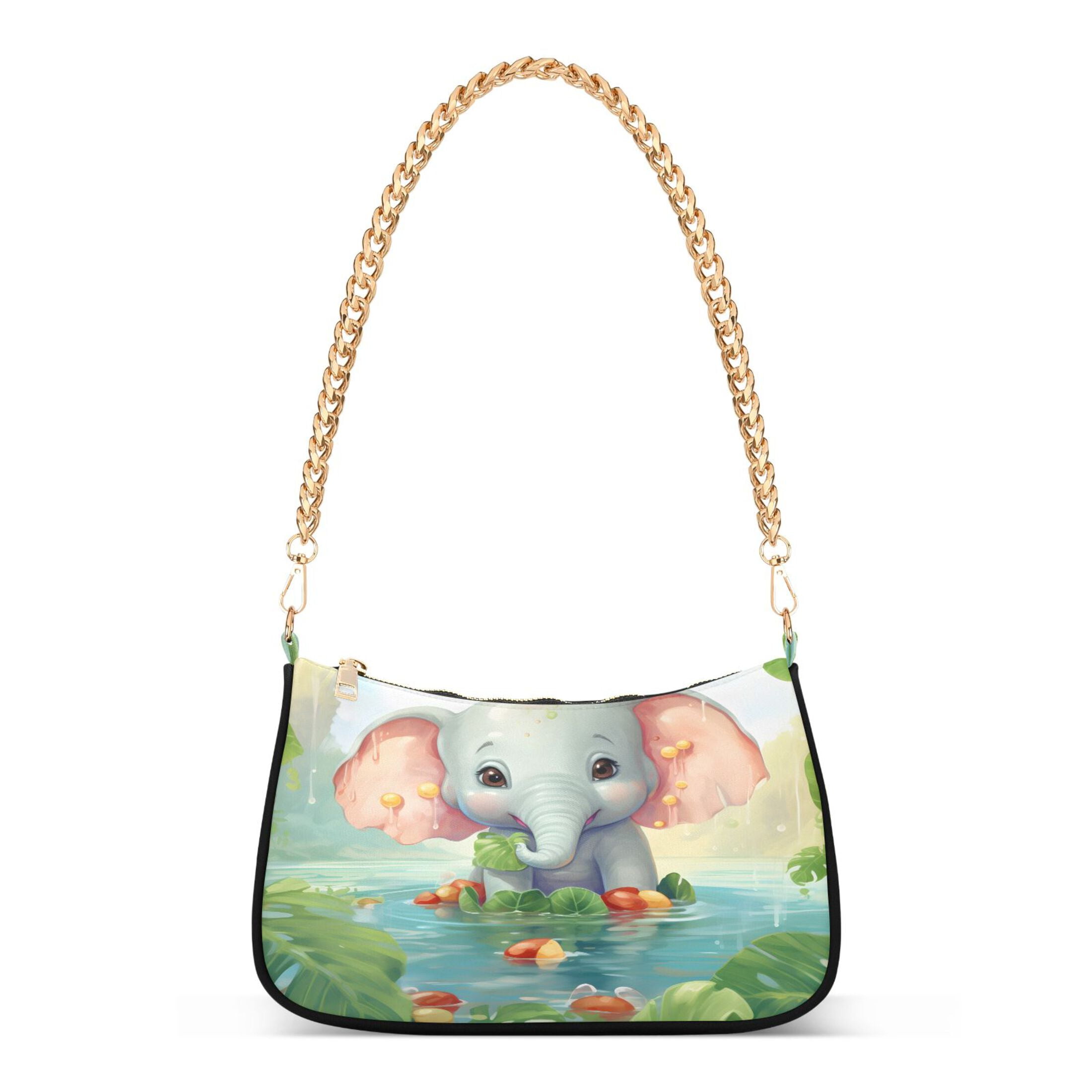 Ryvnso Elephant in Sea Womens Chain Shoulder Bag Tote Handbags Clutch ...