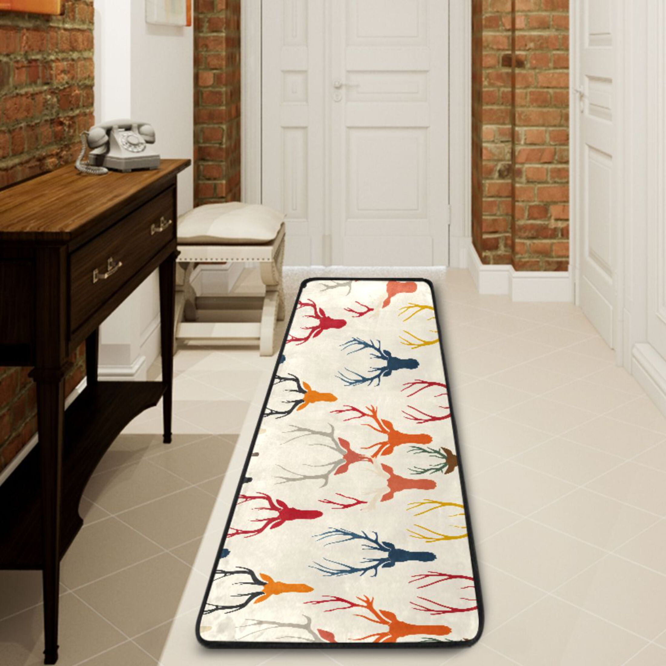 Ryvnso Elk Deer Hallway Runner Rugs Floor Carpet Non Slip Entryway Mat ...
