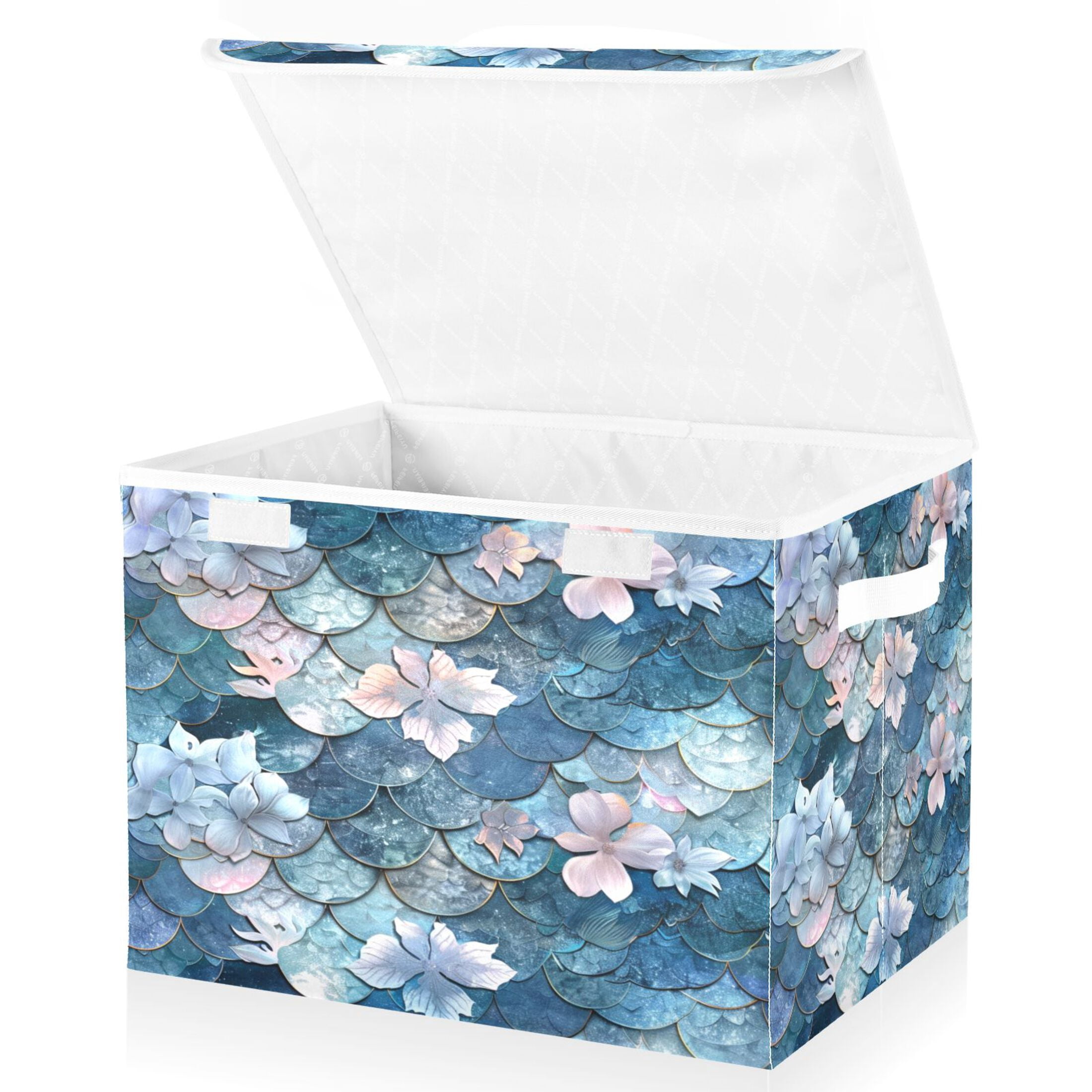 Ryvnso Fantasy Mermaid Scale Flower Large Lidded Foldable Storage ...