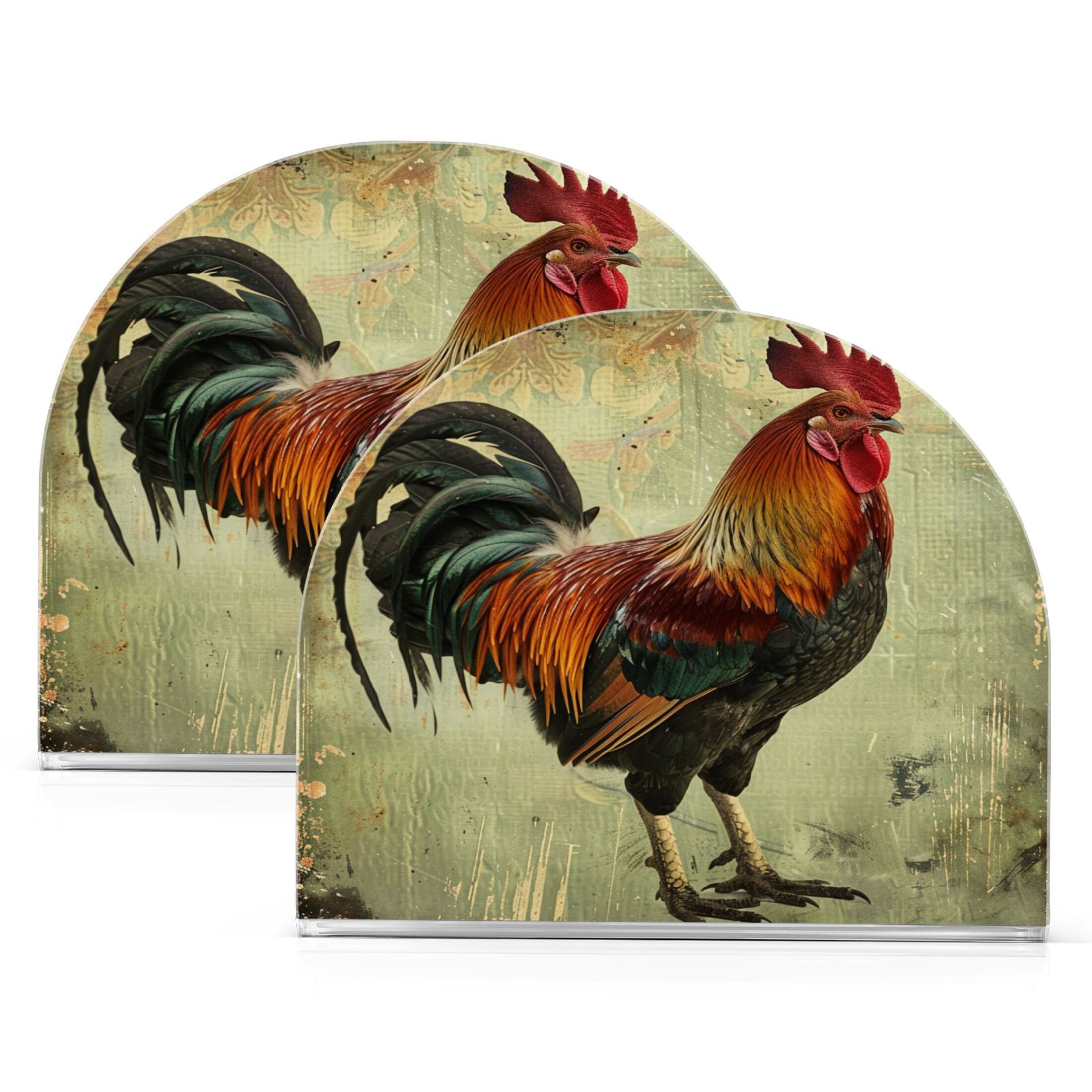 Ryvnso Farmhouse Rooster Acrylic Napkin Holder Table Kitchen Paper ...