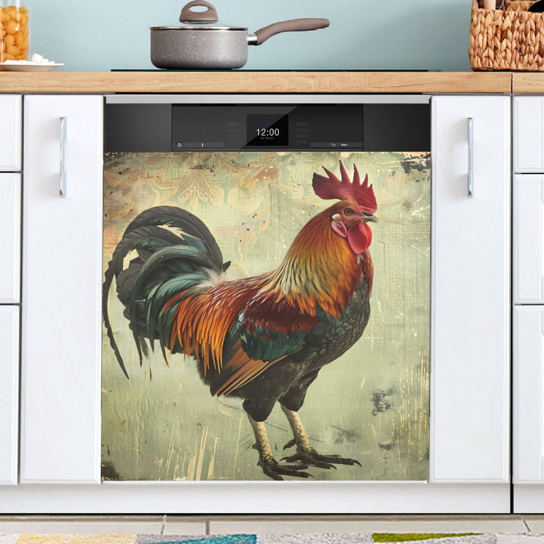 Ryvnso Farmhouse Rooster Dishwasher Magnetic Refrigerator Magnet Cover ...