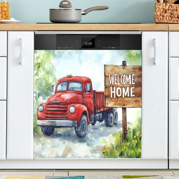 Ryvnso Farmhouse Truck Dishwasher Magnetic Refrigerator Magnet Cover ...