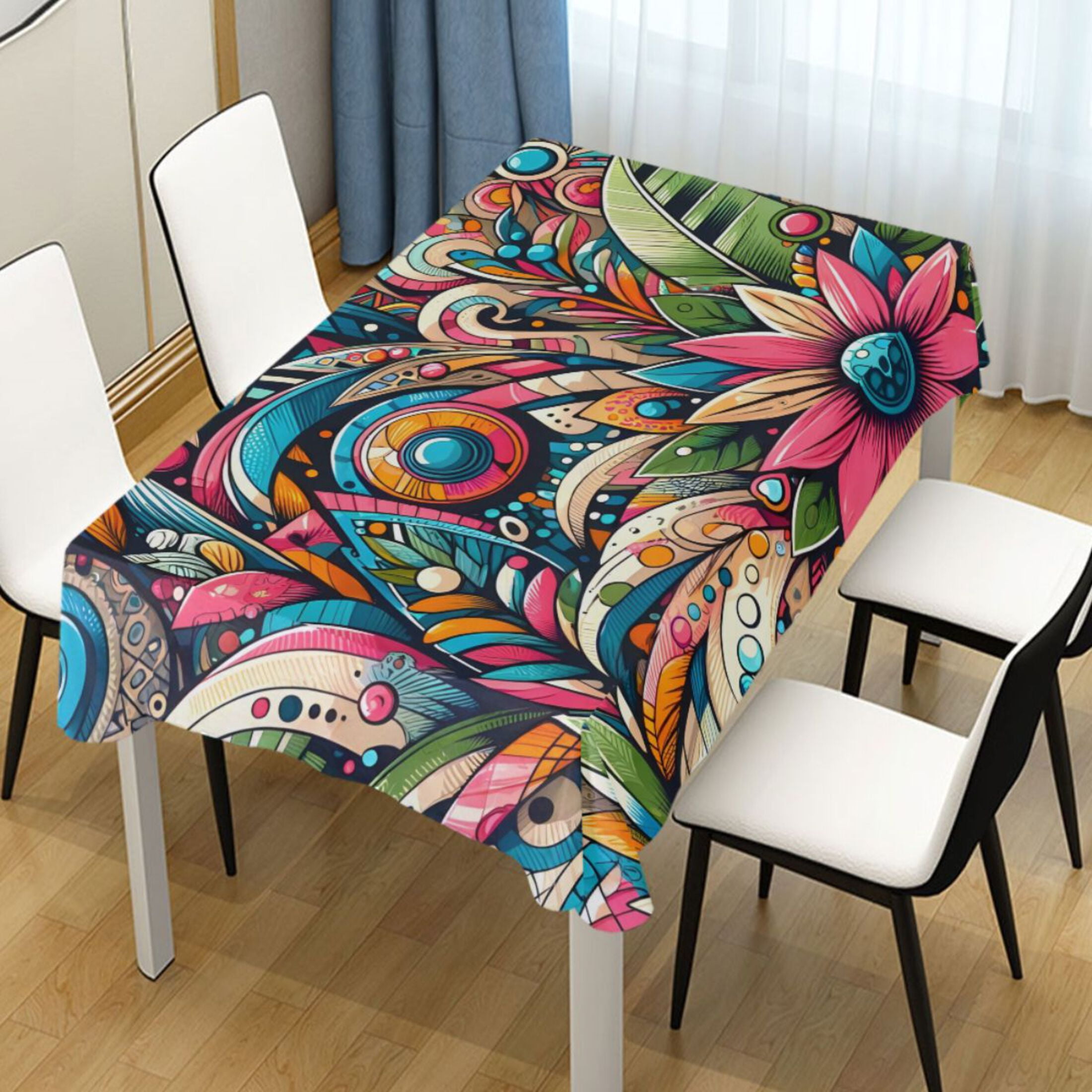 Ryvnso Fashion Flower Pattern Rectangle Table Cloth Tablecover Dinning ...
