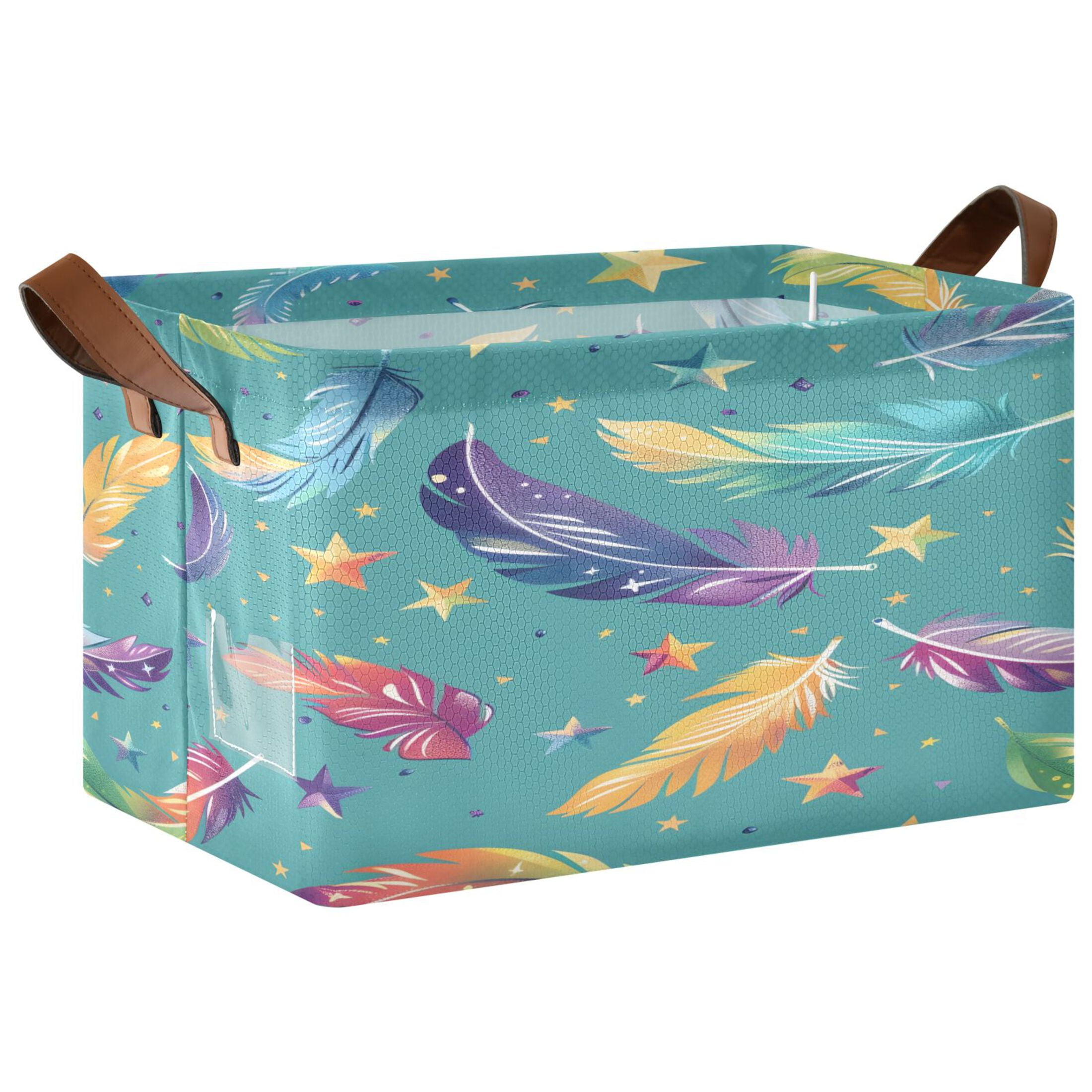 Ryvnso Feathers Stars Storage Bins Large Basket Foldable Cube Toys ...
