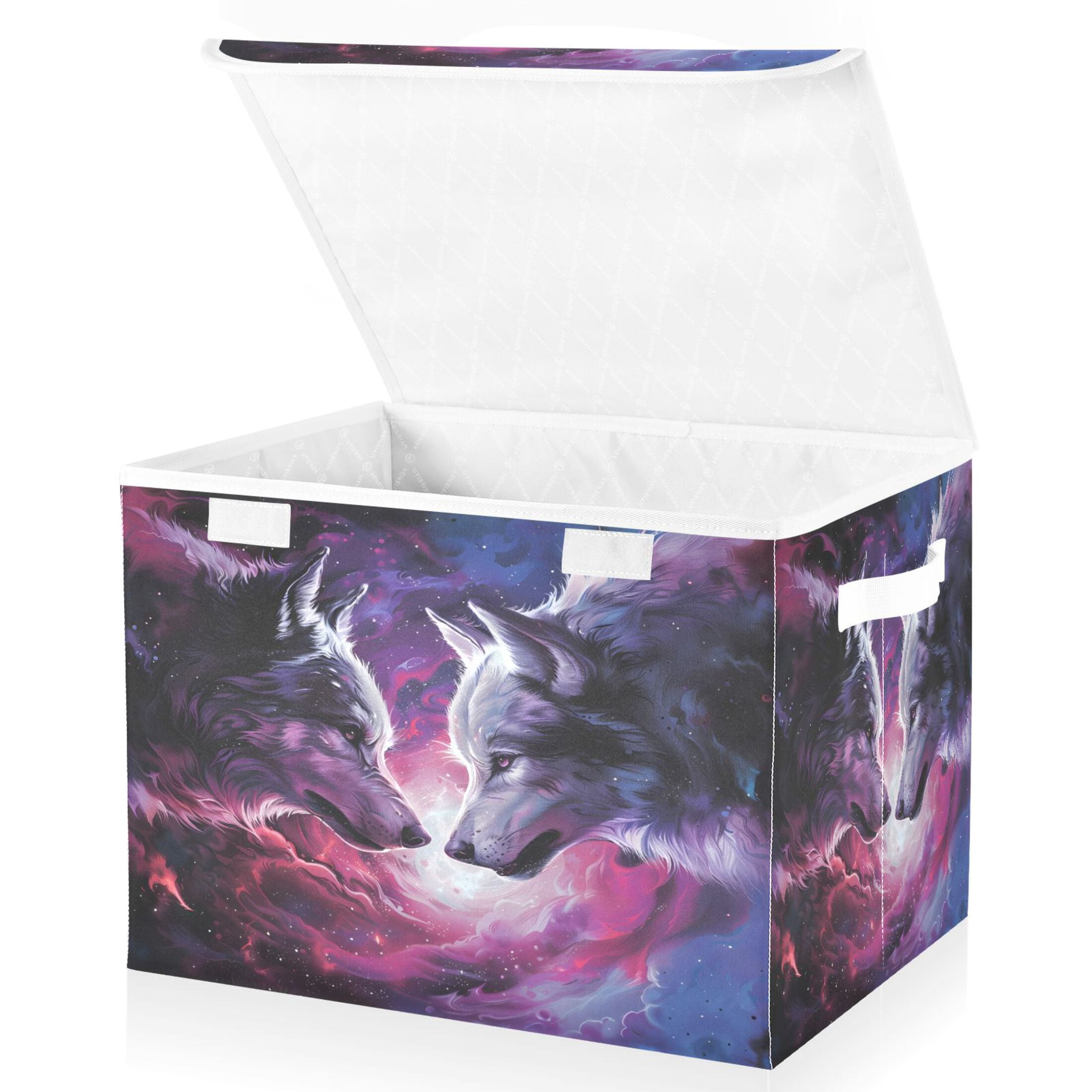 Ryvnso Fierce Wolves Large Lidded Foldable Storage Baskets Cubes Boxes ...