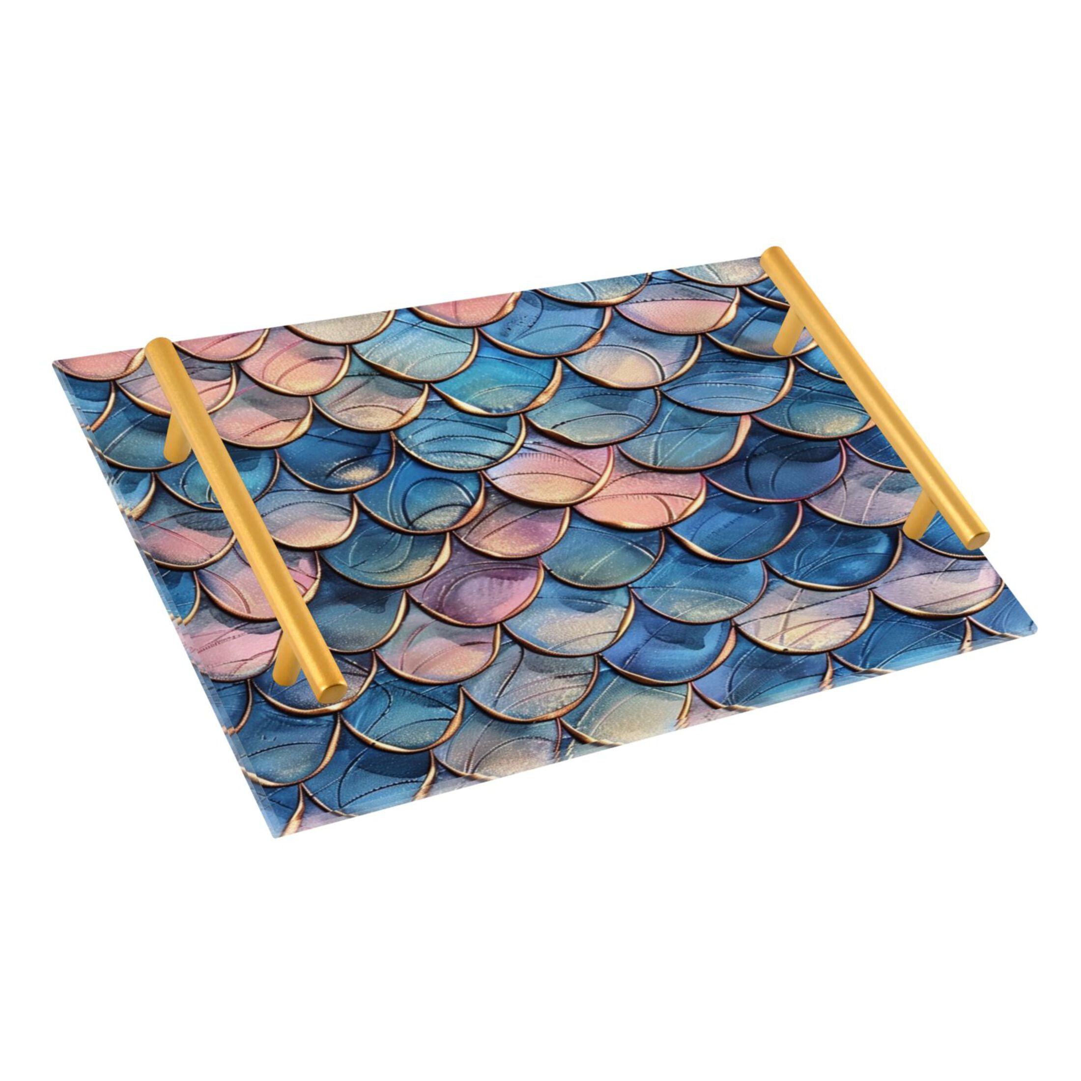 Ryvnso Fish Scales Bathroom Tray Vanity Countertop Trays Acrylic Organizer - Walmart.com