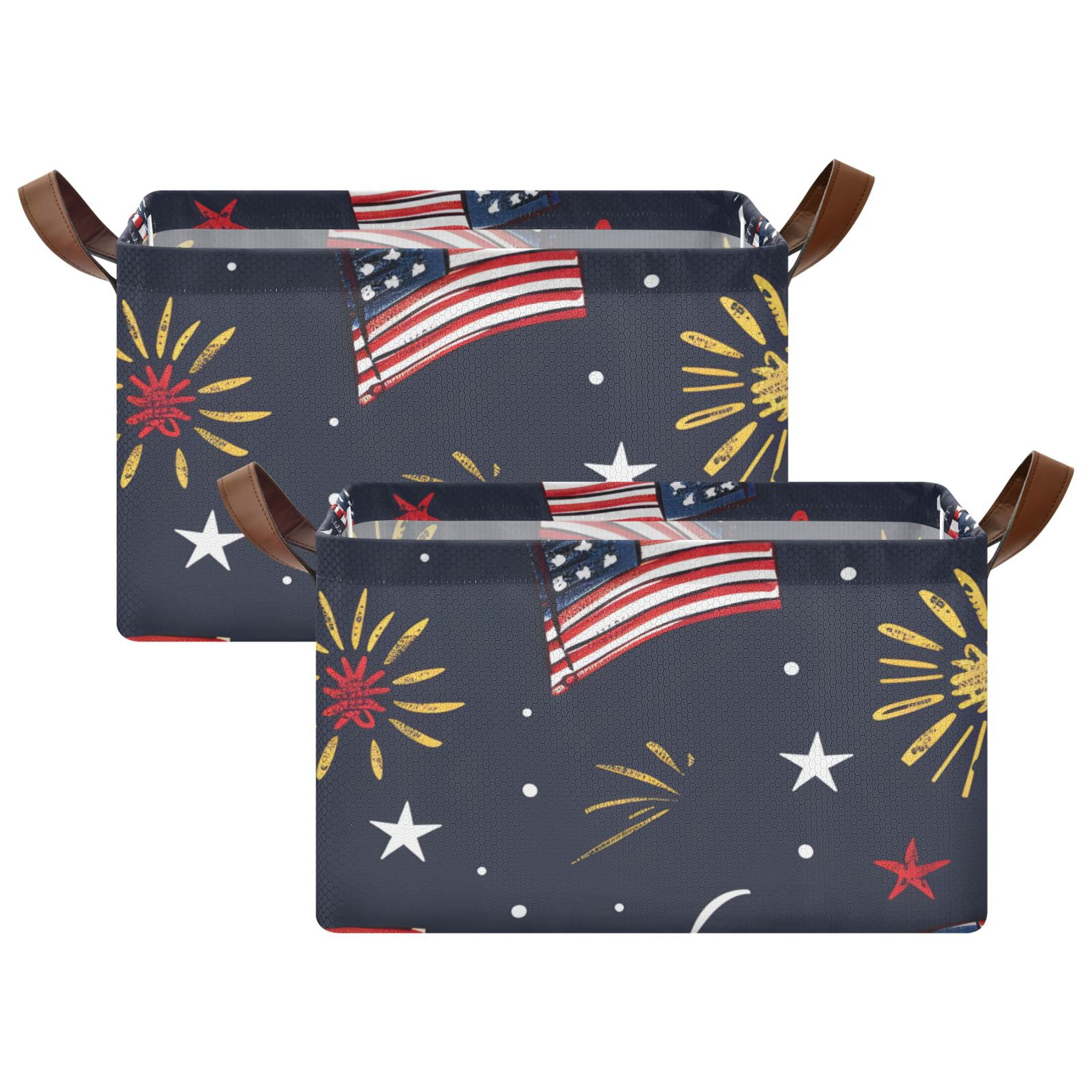 Ryvnso Flags Star Storage Bins Large Basket Foldable Cube Toys ...