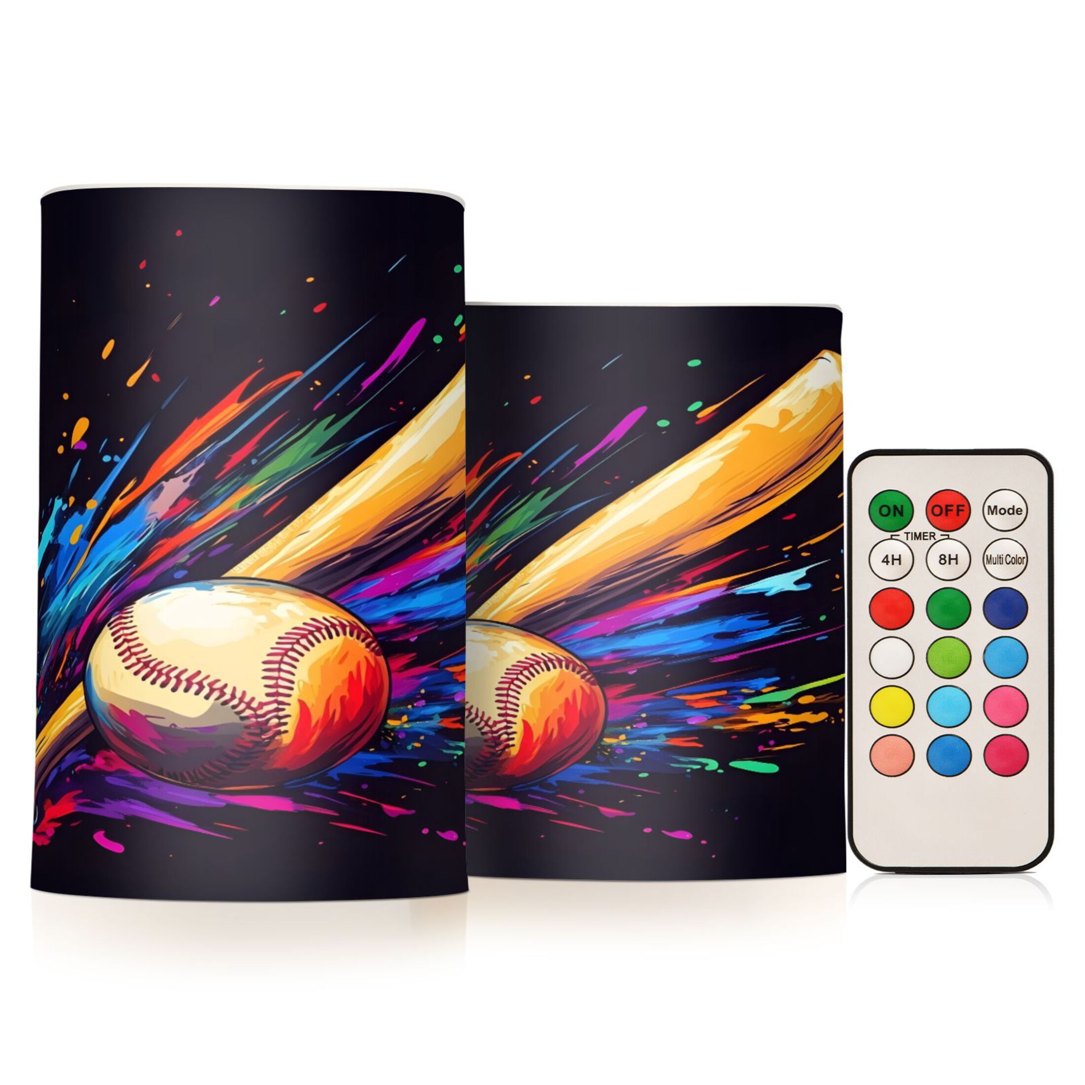 Ryvnso Flickering Flameless Candles Baseball Bat 2 PCs LED Candles with ...