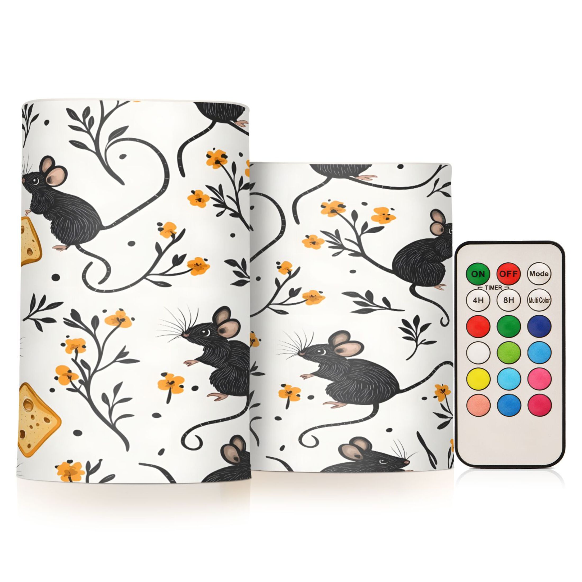 Ryvnso Flickering Flameless Candles Cute Mouse Rat 2 PCs LED Candles ...