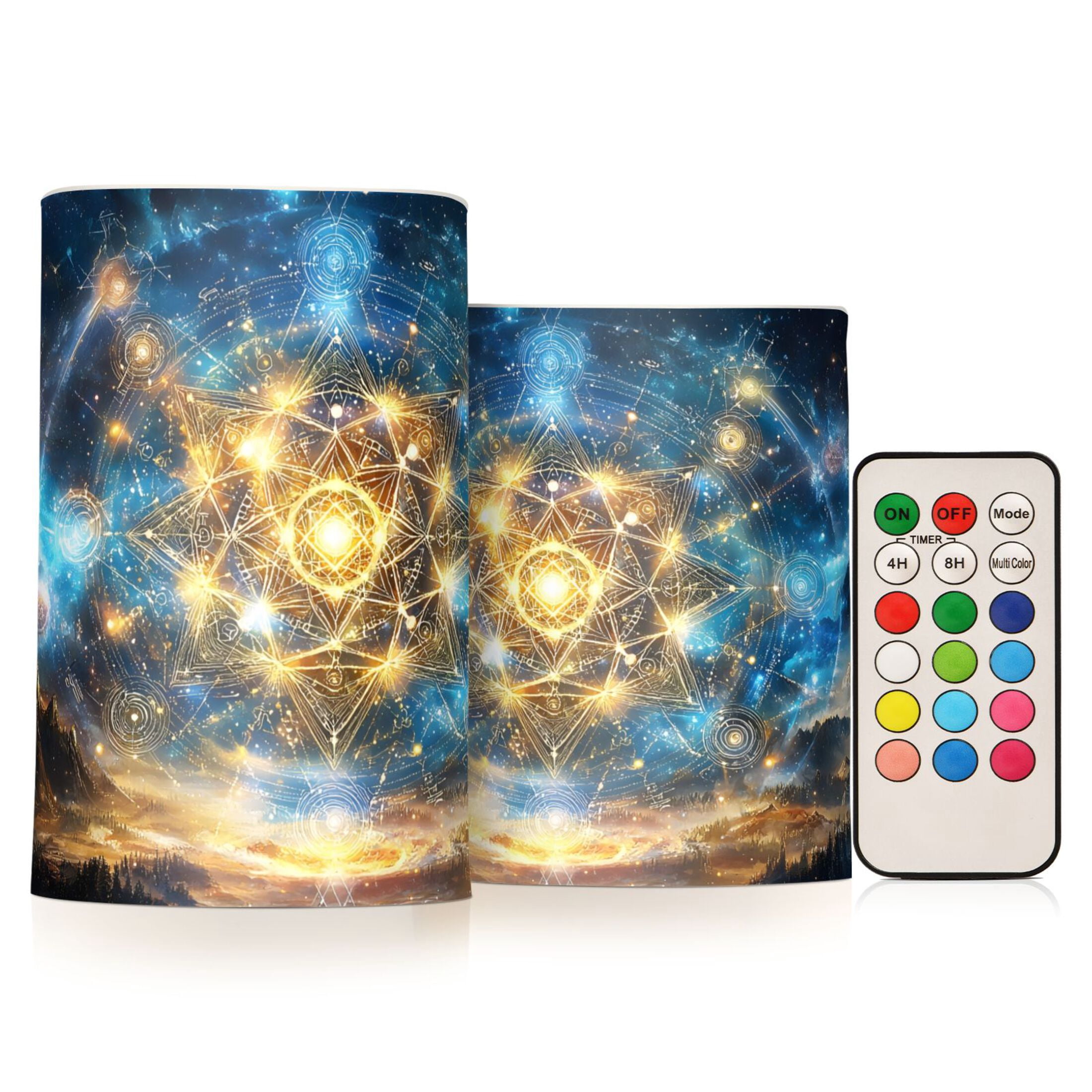 Ryvnso Flickering Flameless Candles Neon Starry Sky Night 2 PCs LED ...