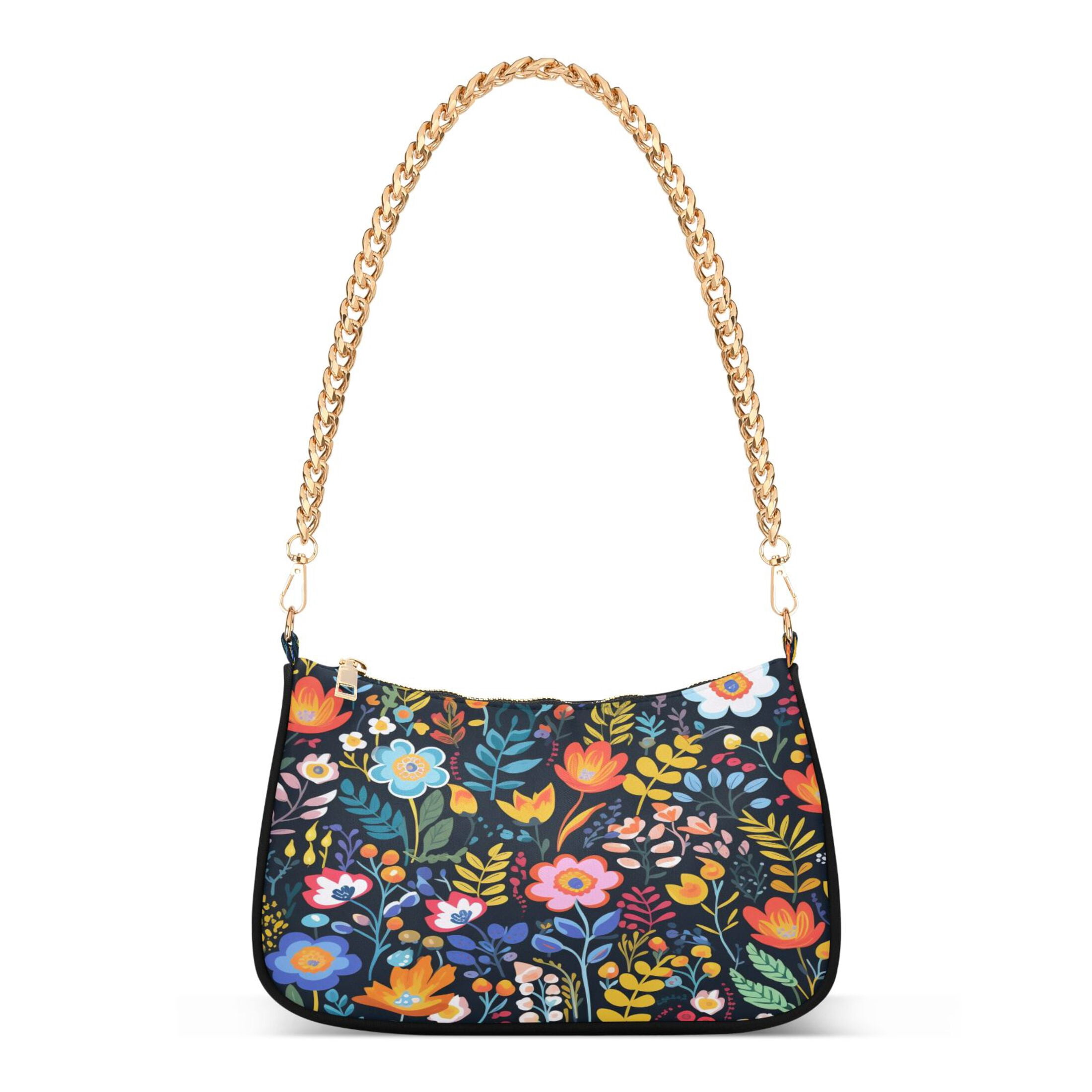 Ryvnso Floral Beautiful Womens Chain Shoulder Bag Tote Handbags Clutch ...