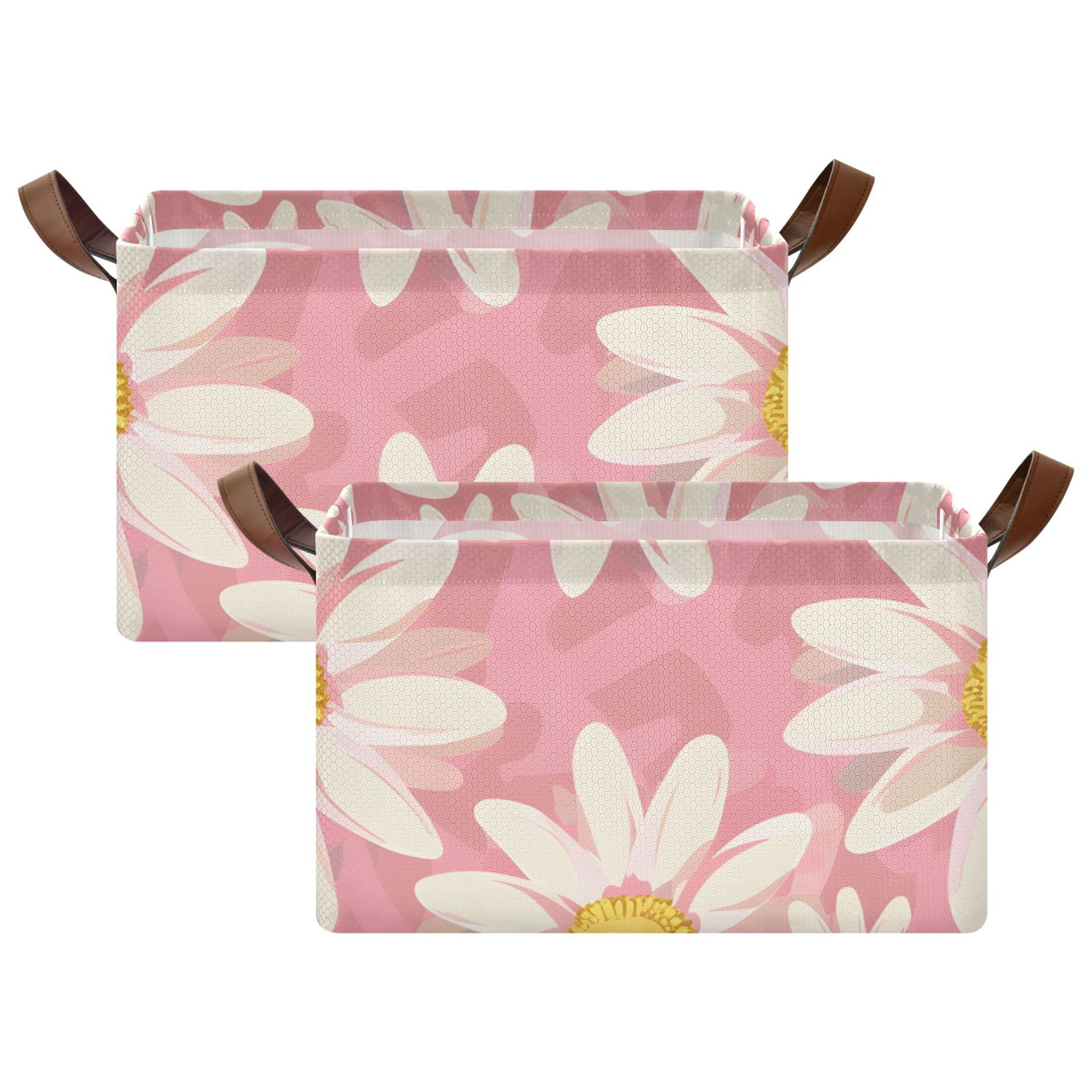 Ryvnso Floral Daisy Storage Bins Large Basket Foldable Cube Toys ...
