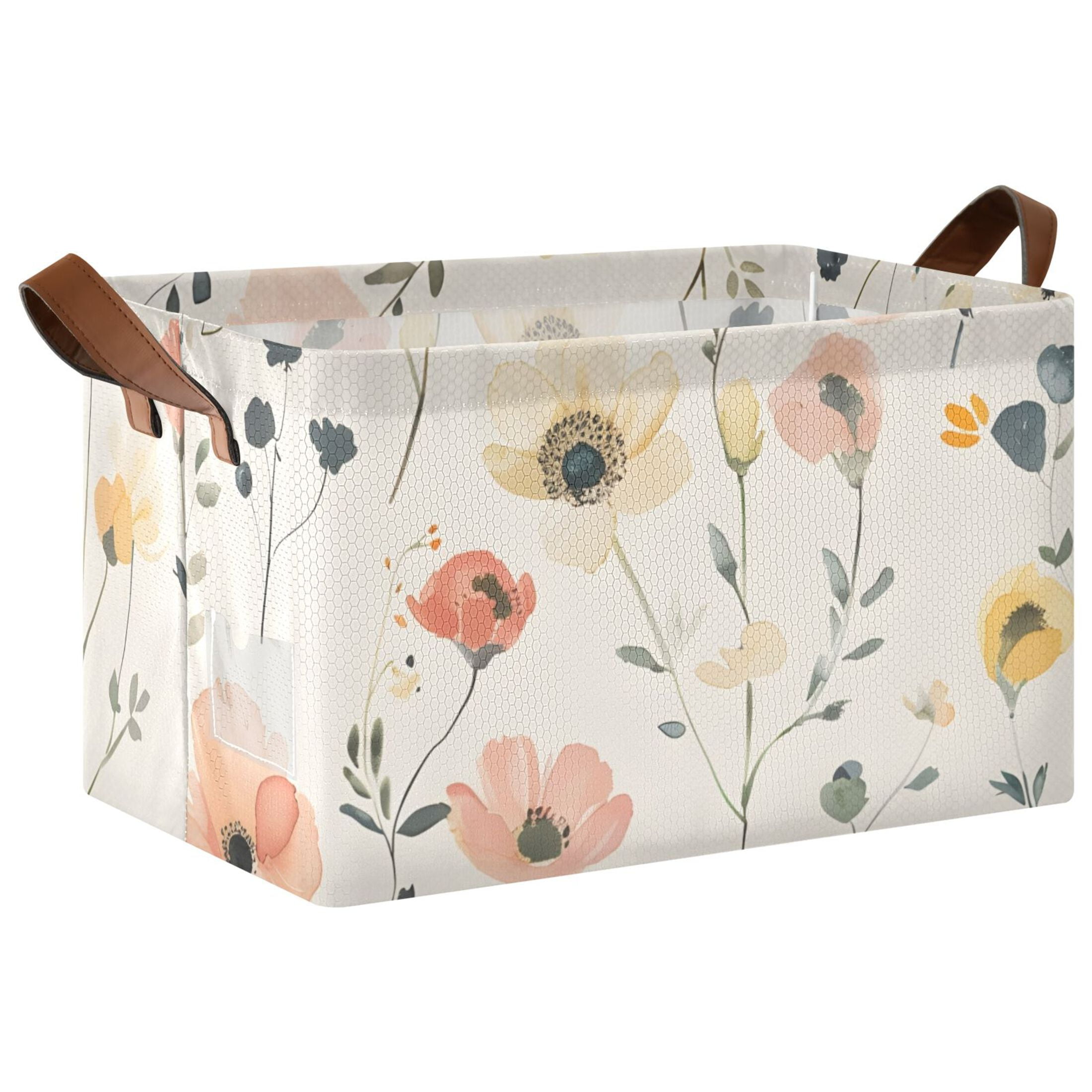 Ryvnso Floral Flower Storage Bins Large Basket Foldable Cube Toys ...