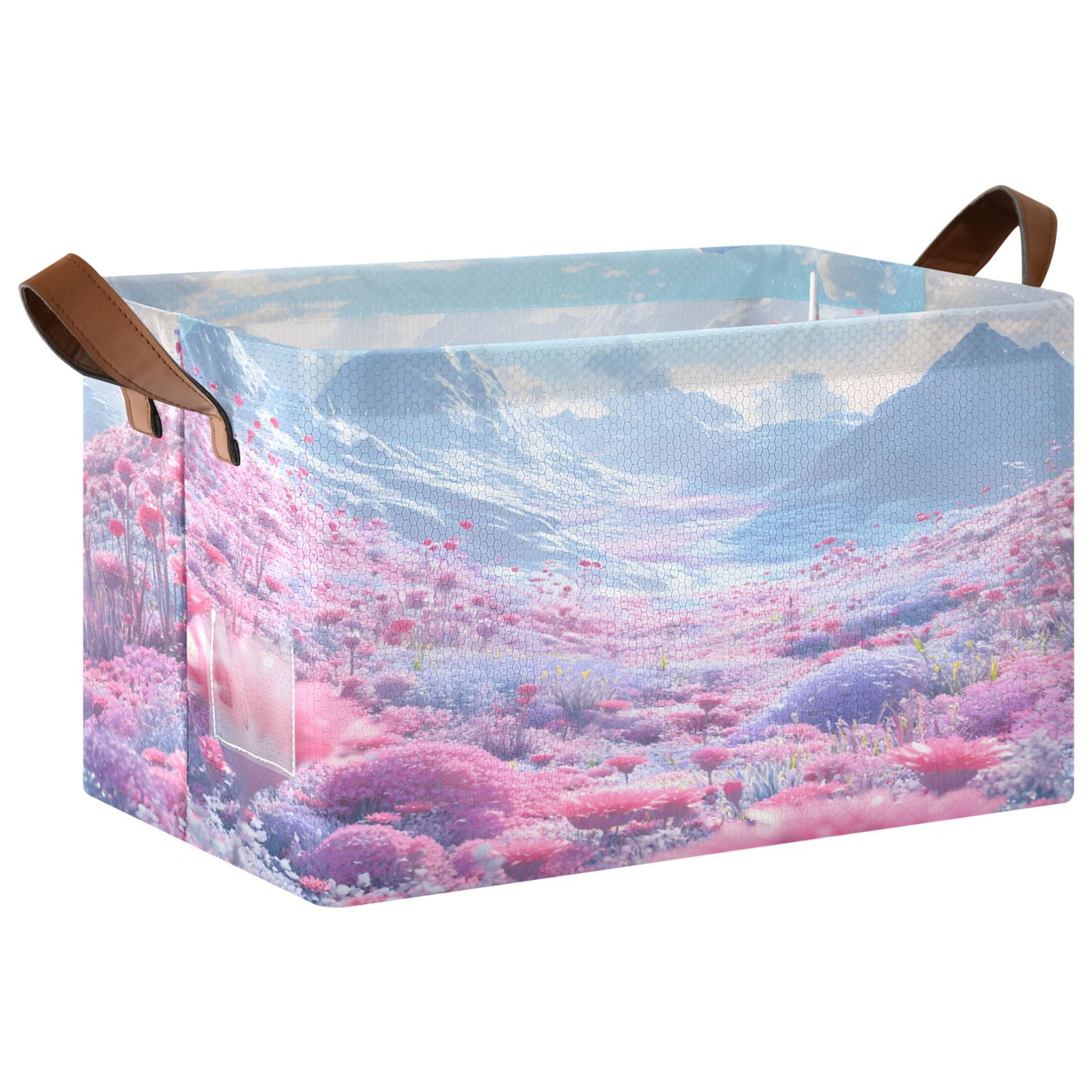 Ryvnso Flowers Landscape Storage Bins Large Basket Foldable Cube Toys ...