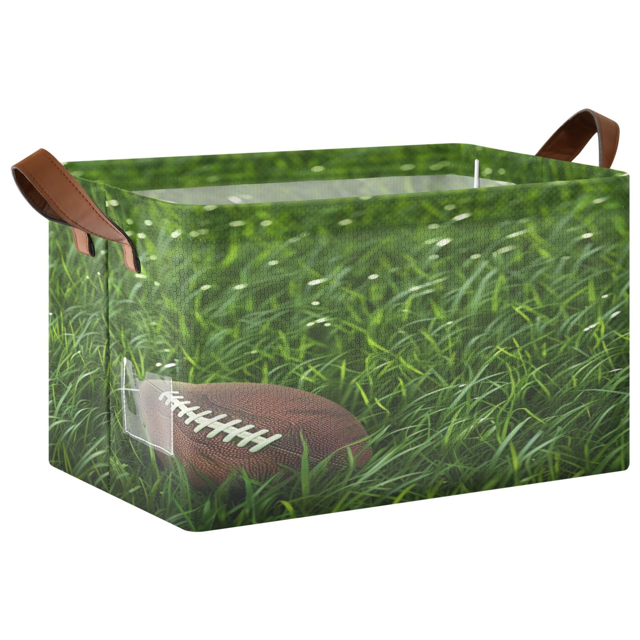 Ryvnso Football Grasses Storage Bins Large Basket Foldable Cube Toys ...